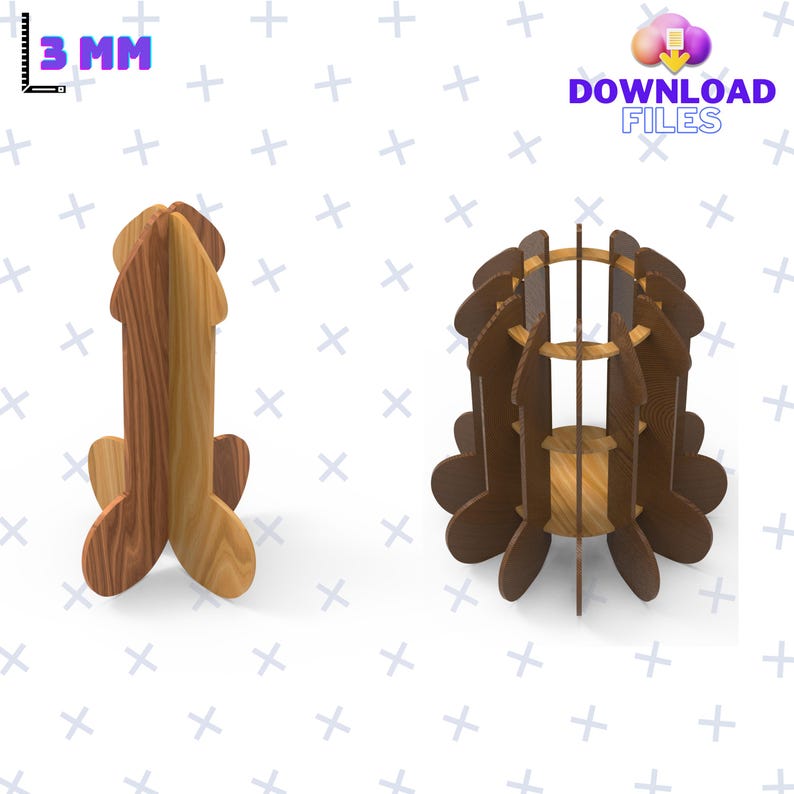 Penis Shape Pencil Box Laser Cut File / Vector Cut File Cricut / Erotic ...