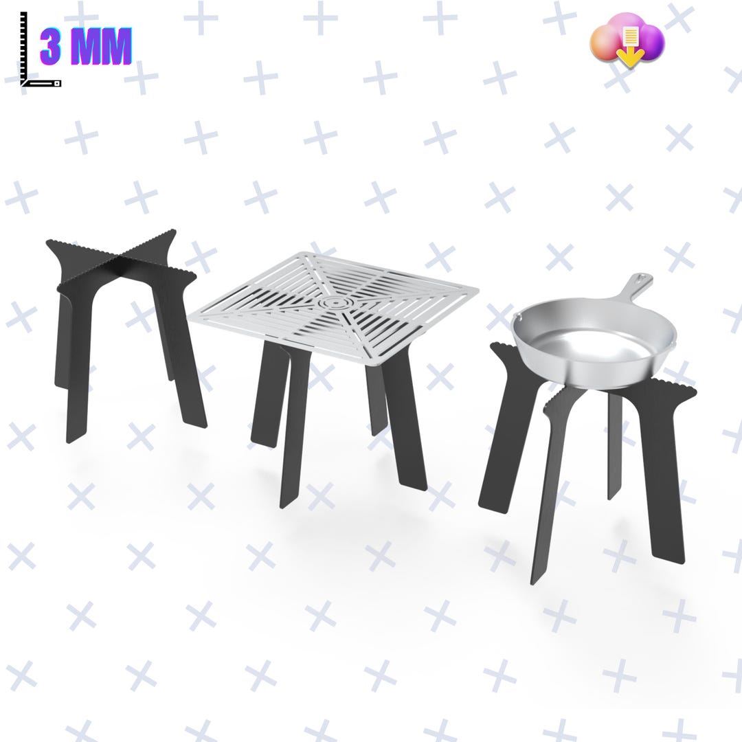 Bbq Plan for Portable / Bbq Dxf File / Fire Pit for Camping ...