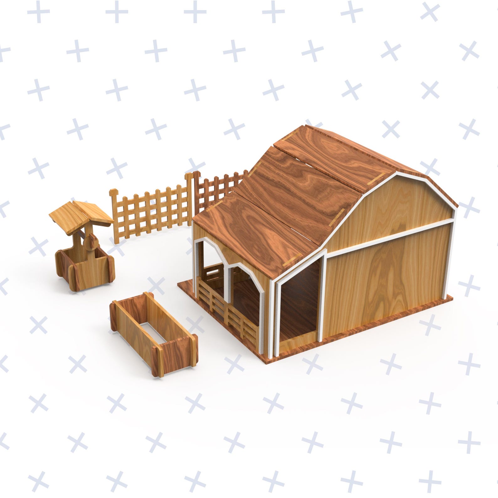 Barn , Farm Yard Laser Cut, Barn Model SVG , Wooden Shelf Sitter, Kids ...