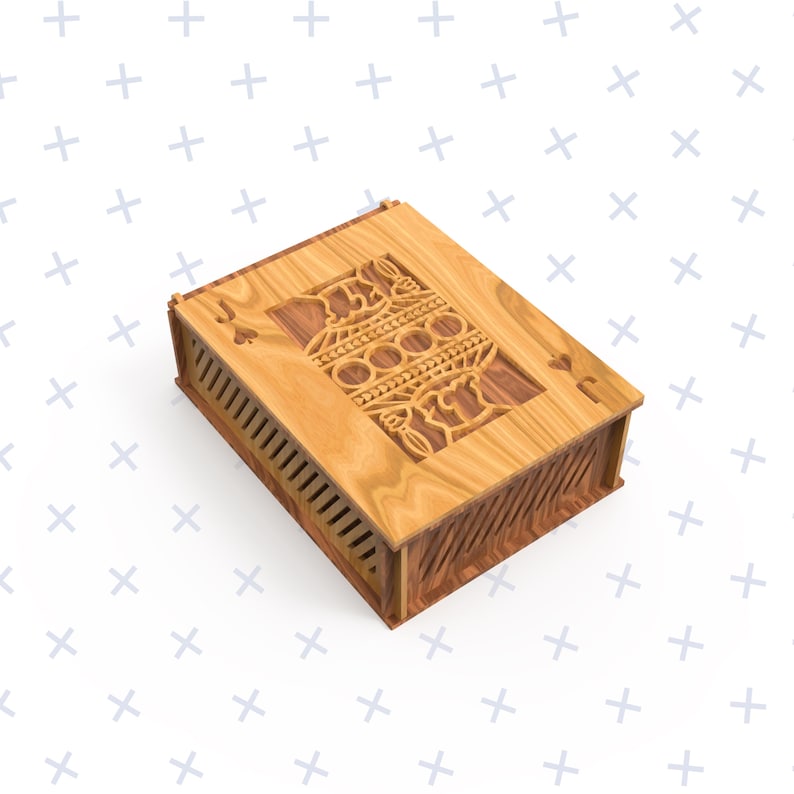 Decorative Wooden Boxes With Playing Card Design Box / Card Case ...