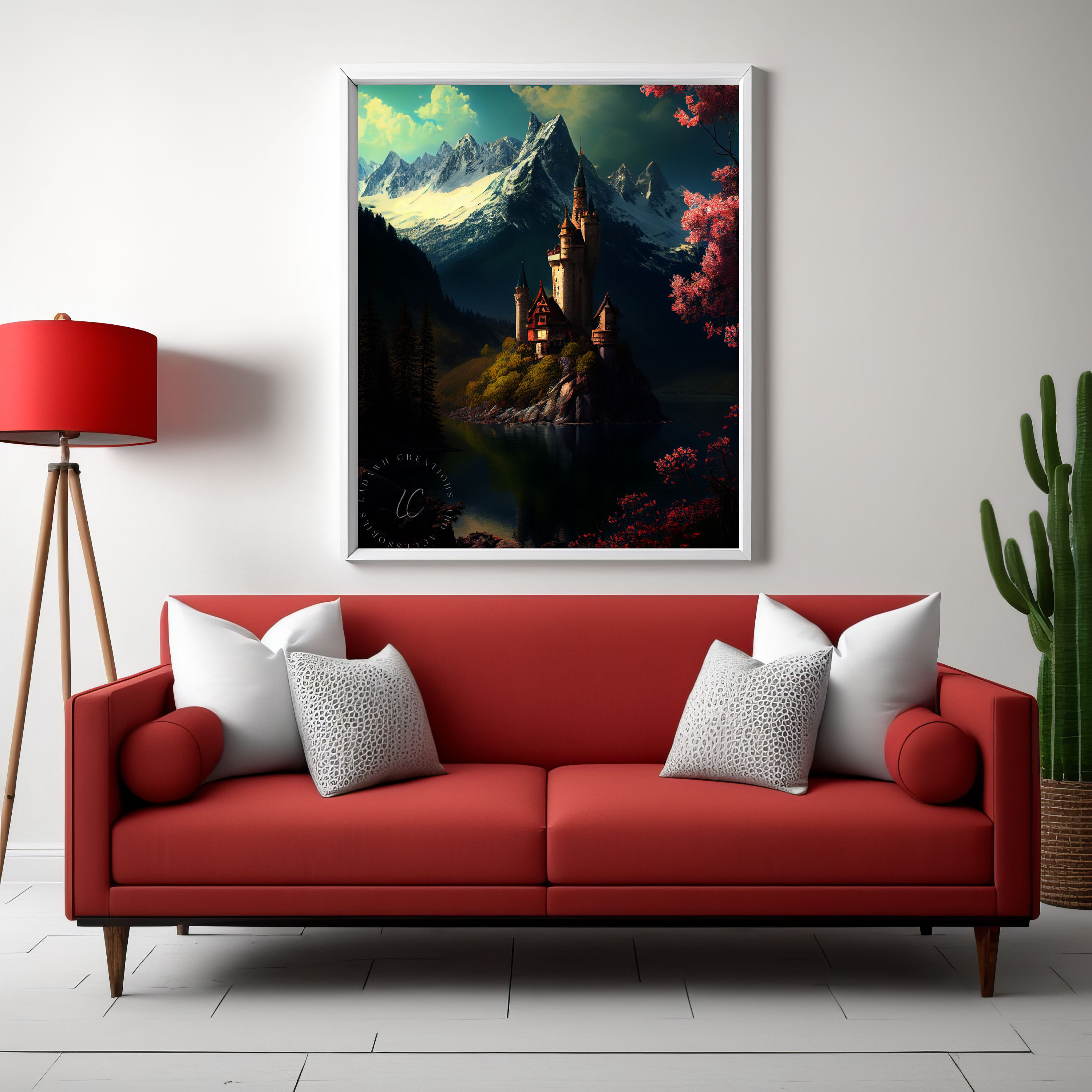 Castle on Lake | DIGITAL DOWNLOAD | Castle Print Download | Wall Art ...