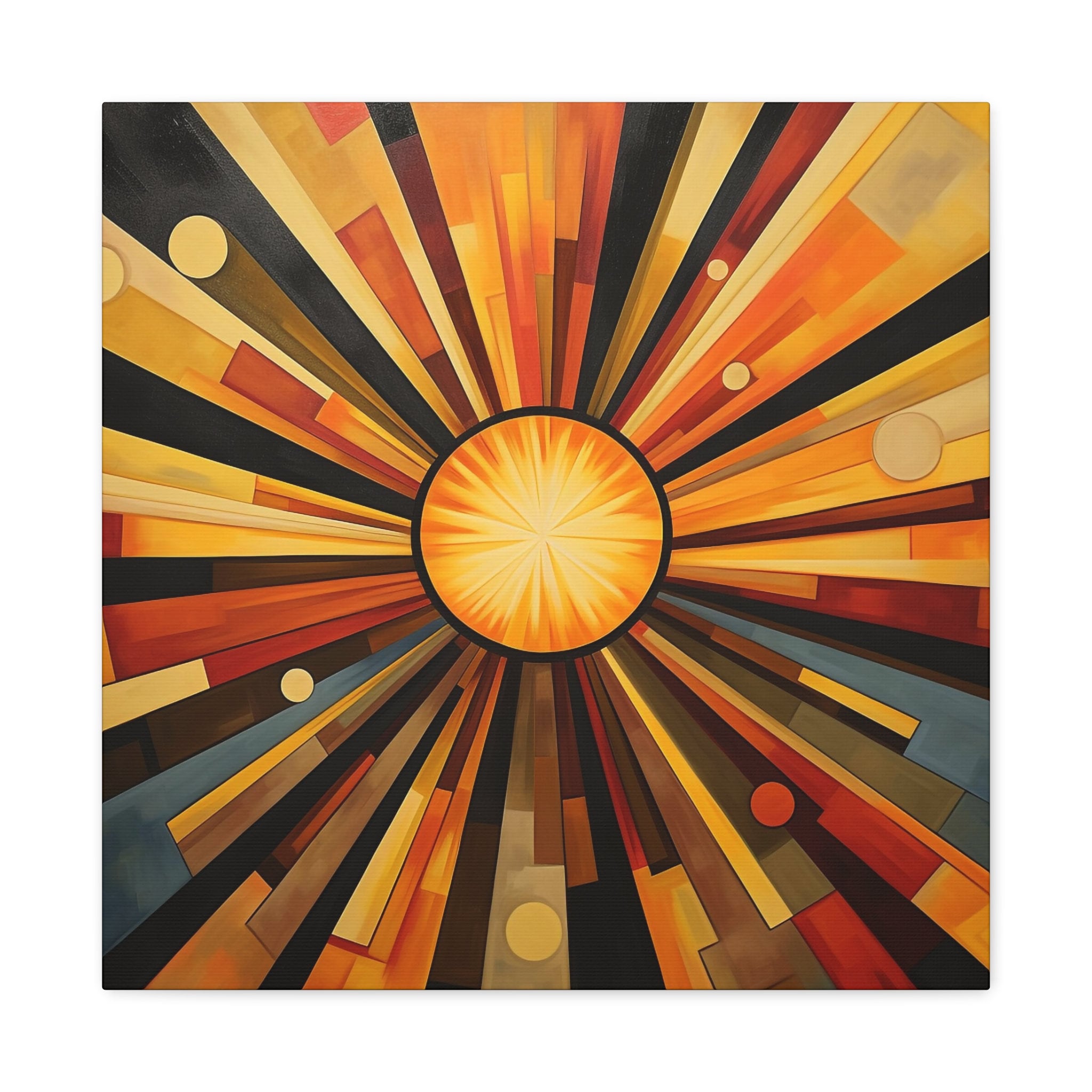 Sunburst Painting Art Deco Style Painting of Sunburst on Square Canvas ...