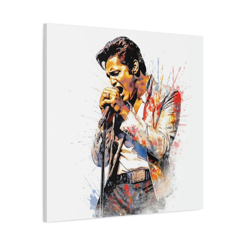 Elvis Painting Abstract Colorful Elvis Wall Art Depicting Elvis Singing ...