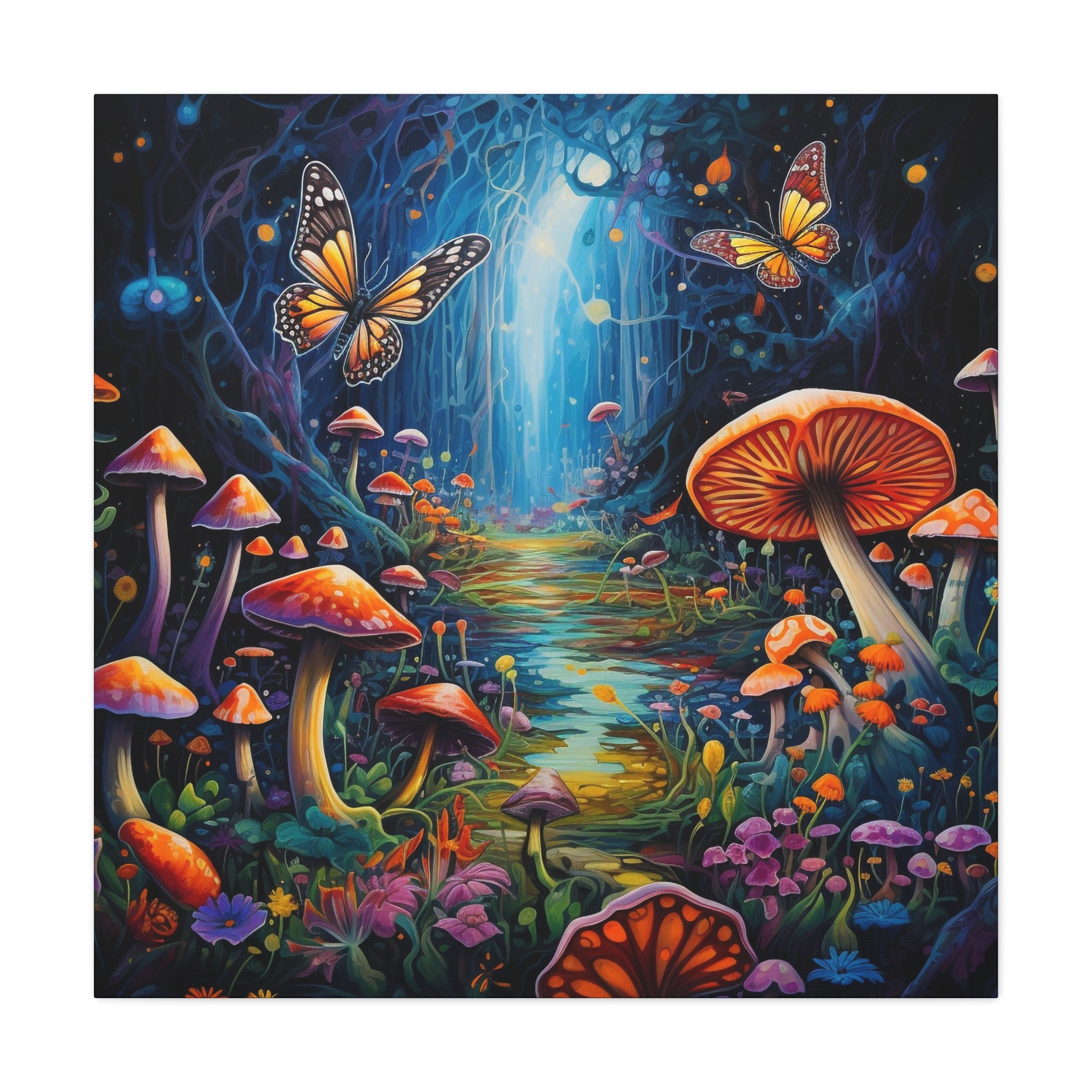 Trippy Painting - Trippy Wall Art of Fantasy Scene With Mushrooms ...