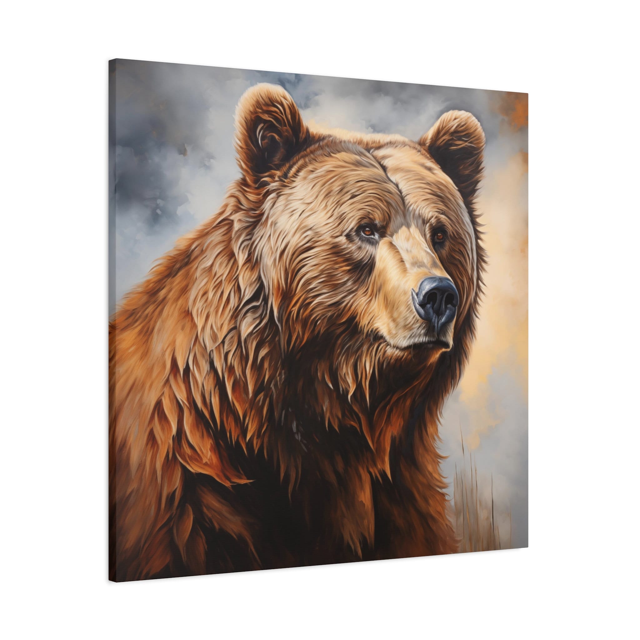 Bear Painting Painting of Bear on Canvas. Oil Portrait Painting of ...