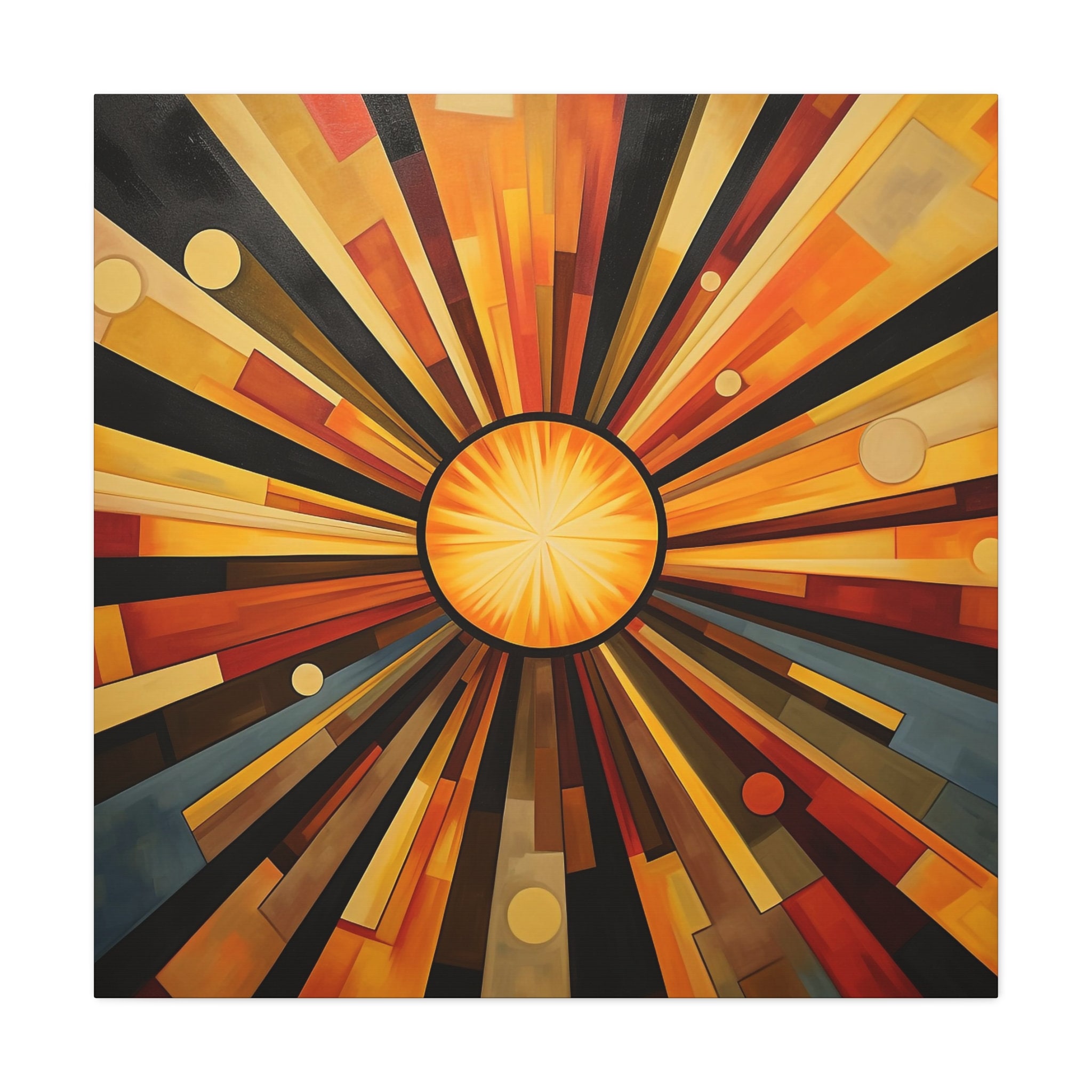 Sunburst Painting Art Deco Style Painting of Sunburst on Square Canvas ...