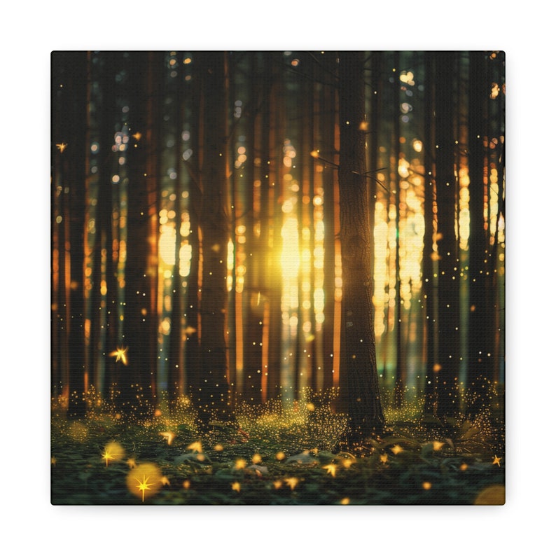 Firefly Forest Wall Art Mystical Forest Art Magical Forest Canvas Print ...