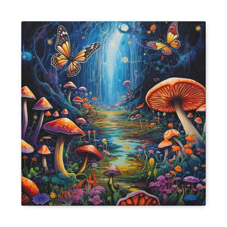 Trippy Painting Trippy Wall Art of Fantasy Scene With - Etsy