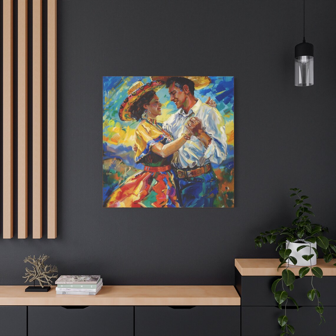Mexican Dance Art Mexican Folk Dancing Canvas Wall Art Dancing Couple ...