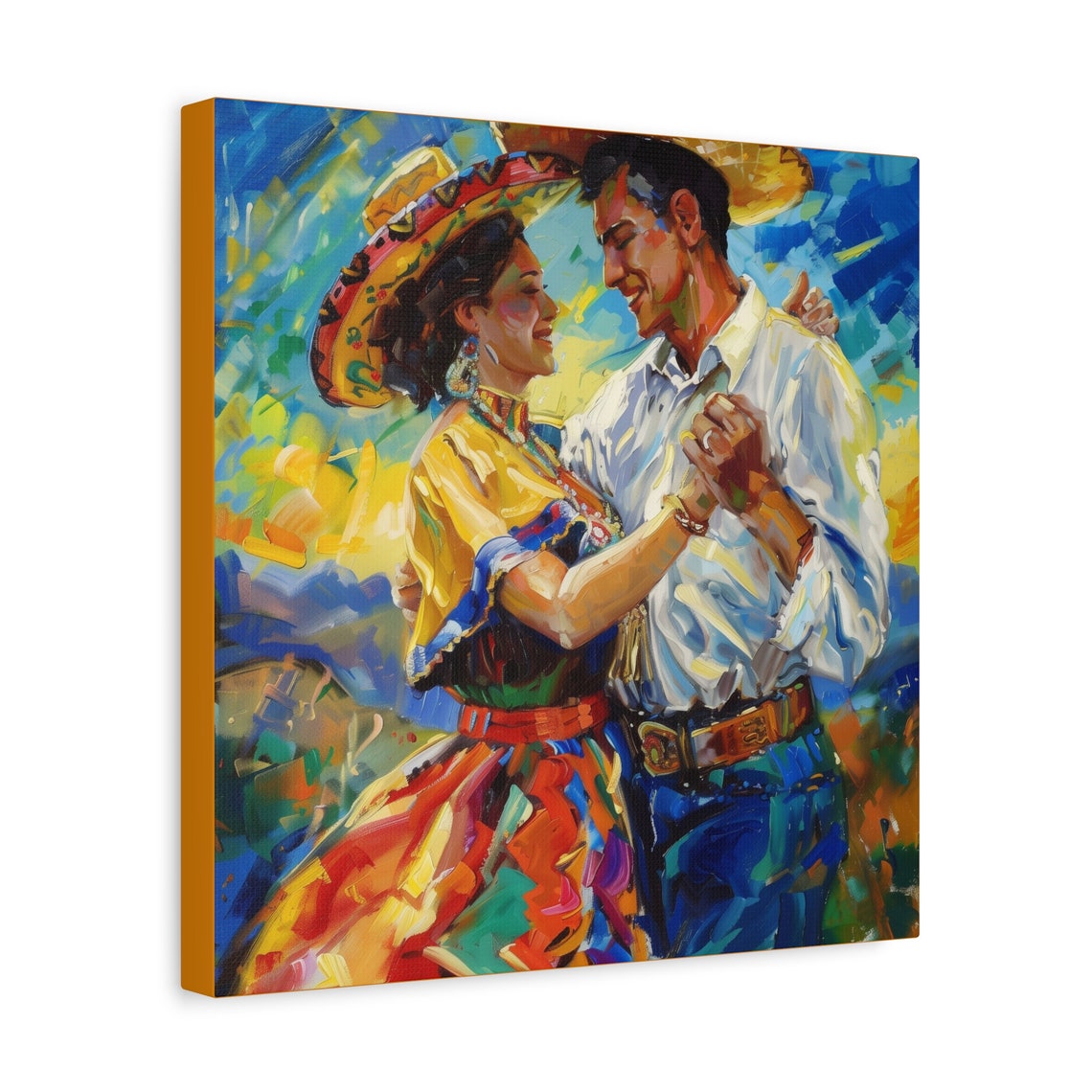 Mexican Dance Art Mexican Folk Dancing Canvas Wall Art Dancing Couple ...