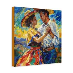 Mexican Dance Art Mexican Folk Dancing Canvas Wall Art Dancing Couple ...
