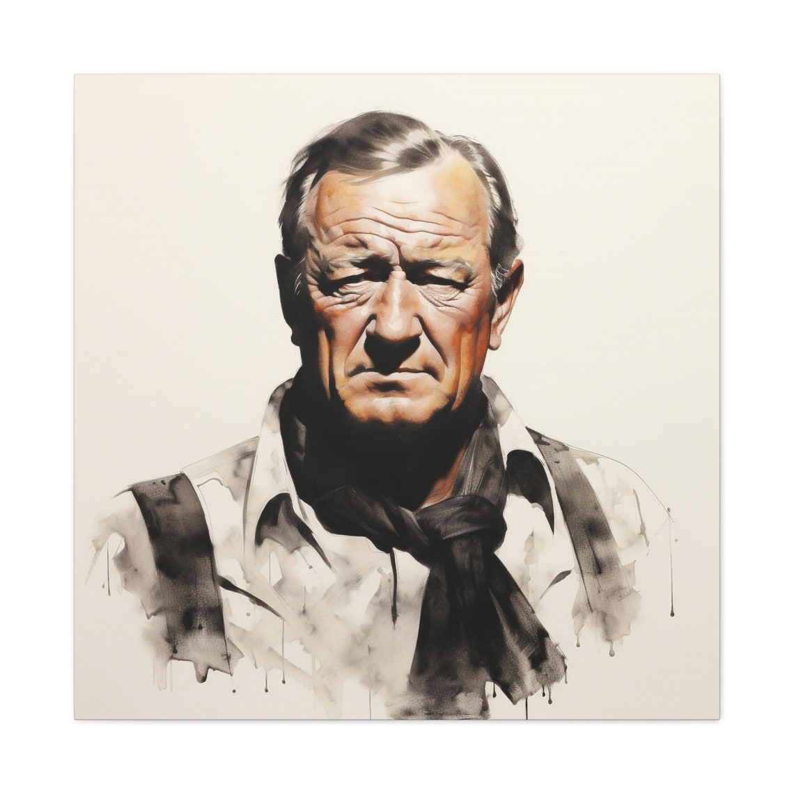John Wayne Painting - John Wayne Wall Art, Poster, John Wayne Canvas ...