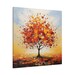 Autumn Tree Painting - Abstract Painting of a Single Tree With Leaves ...