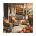 Autumn Painting Fall Painting Wall Art Depicting a Country House Porch ...