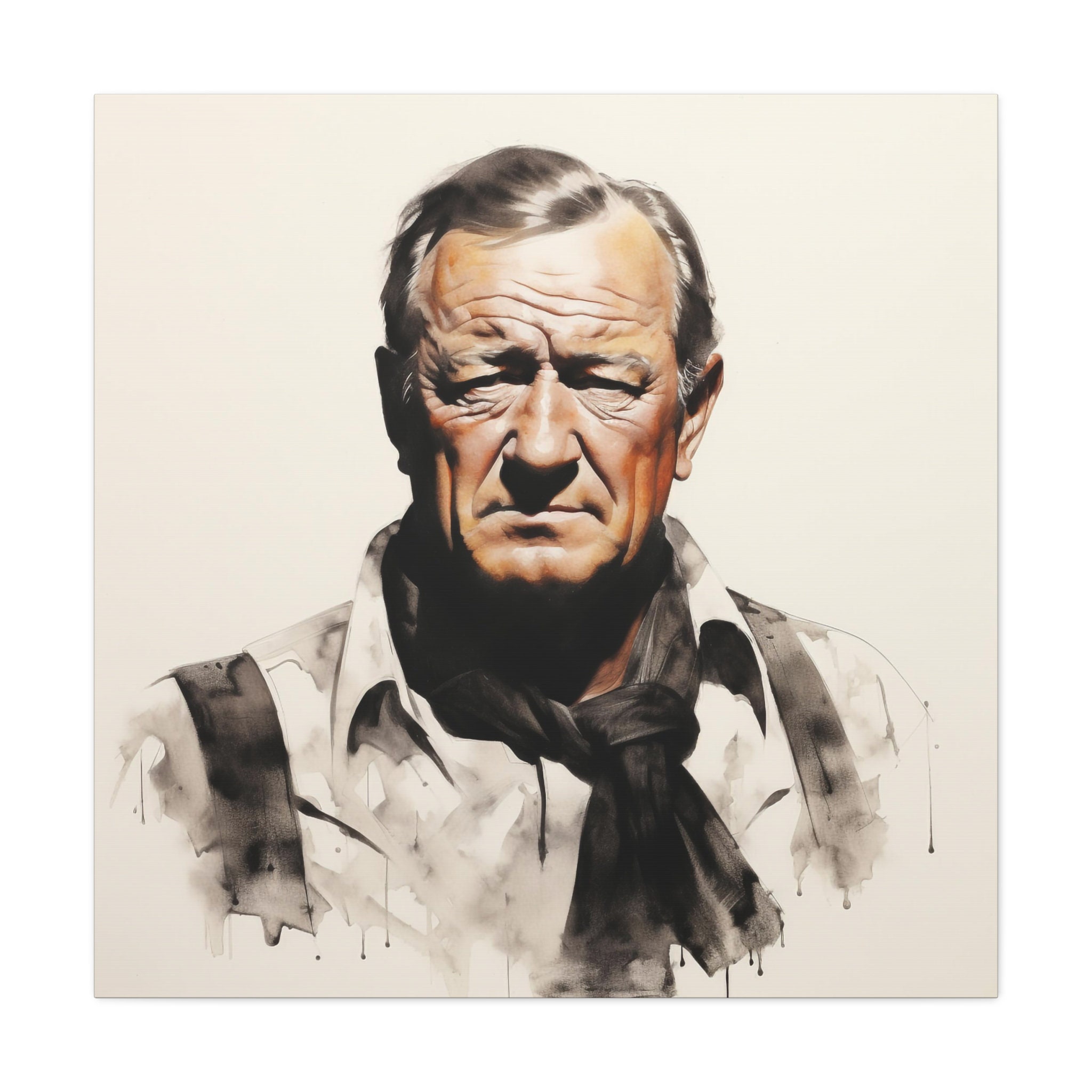 John Wayne Painting John Wayne Wall Art, Poster, John Wayne Canvas Art ...