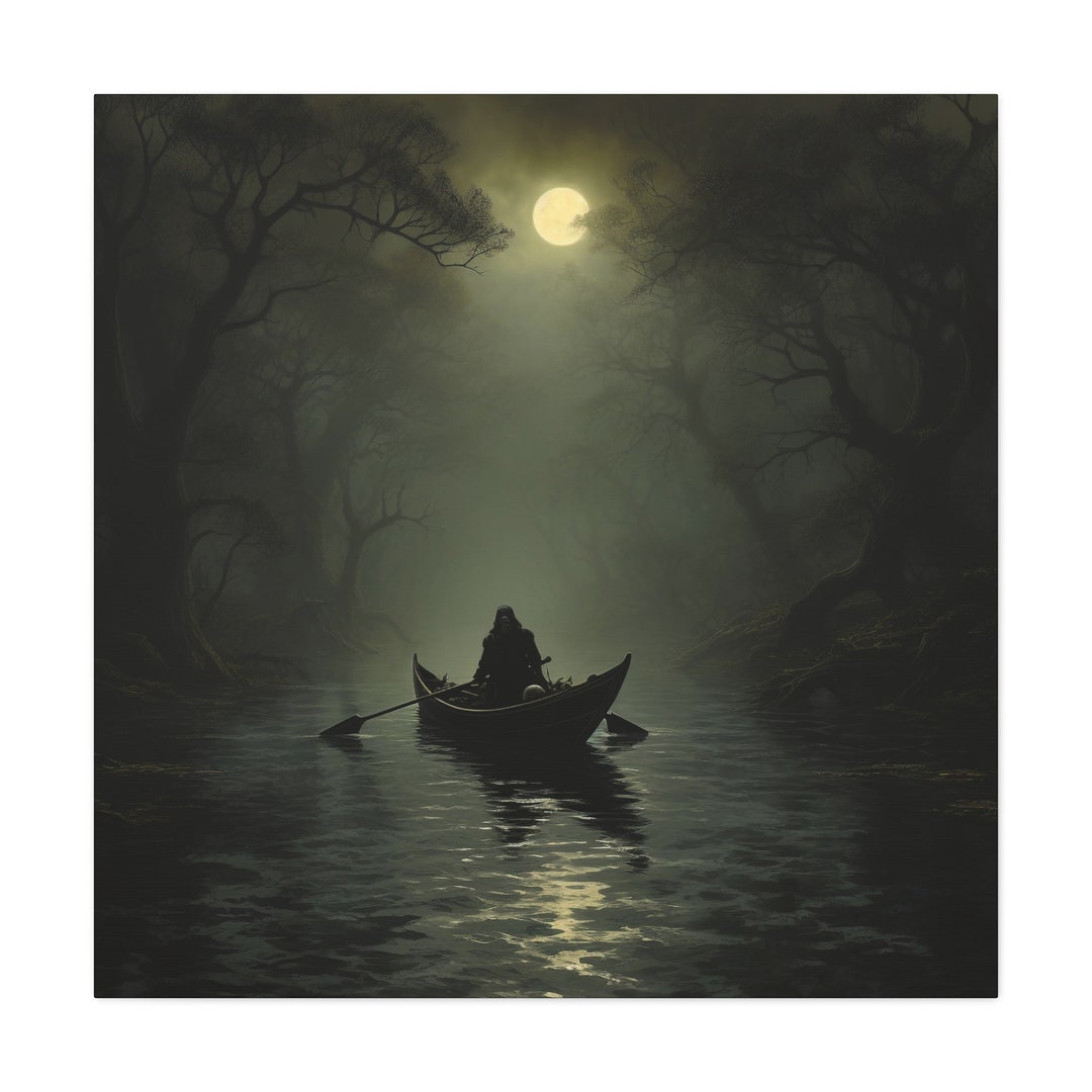 Charon Waiting on Styx - Halloween Painting - Abstract Halloween Wall ...