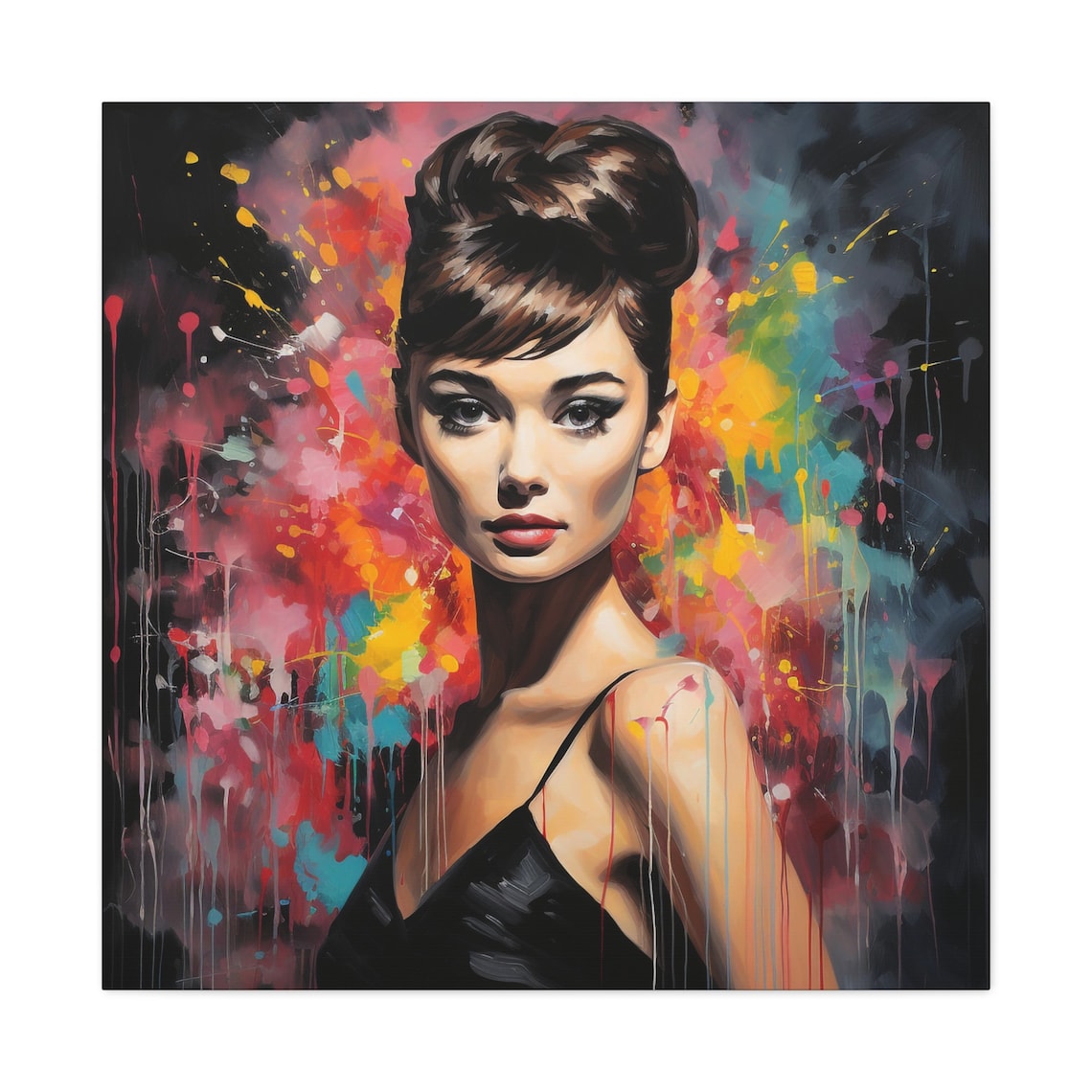 Audrey Hepburn Painting - Audrey Hepburn Poster on Canvas, Wall Art ...