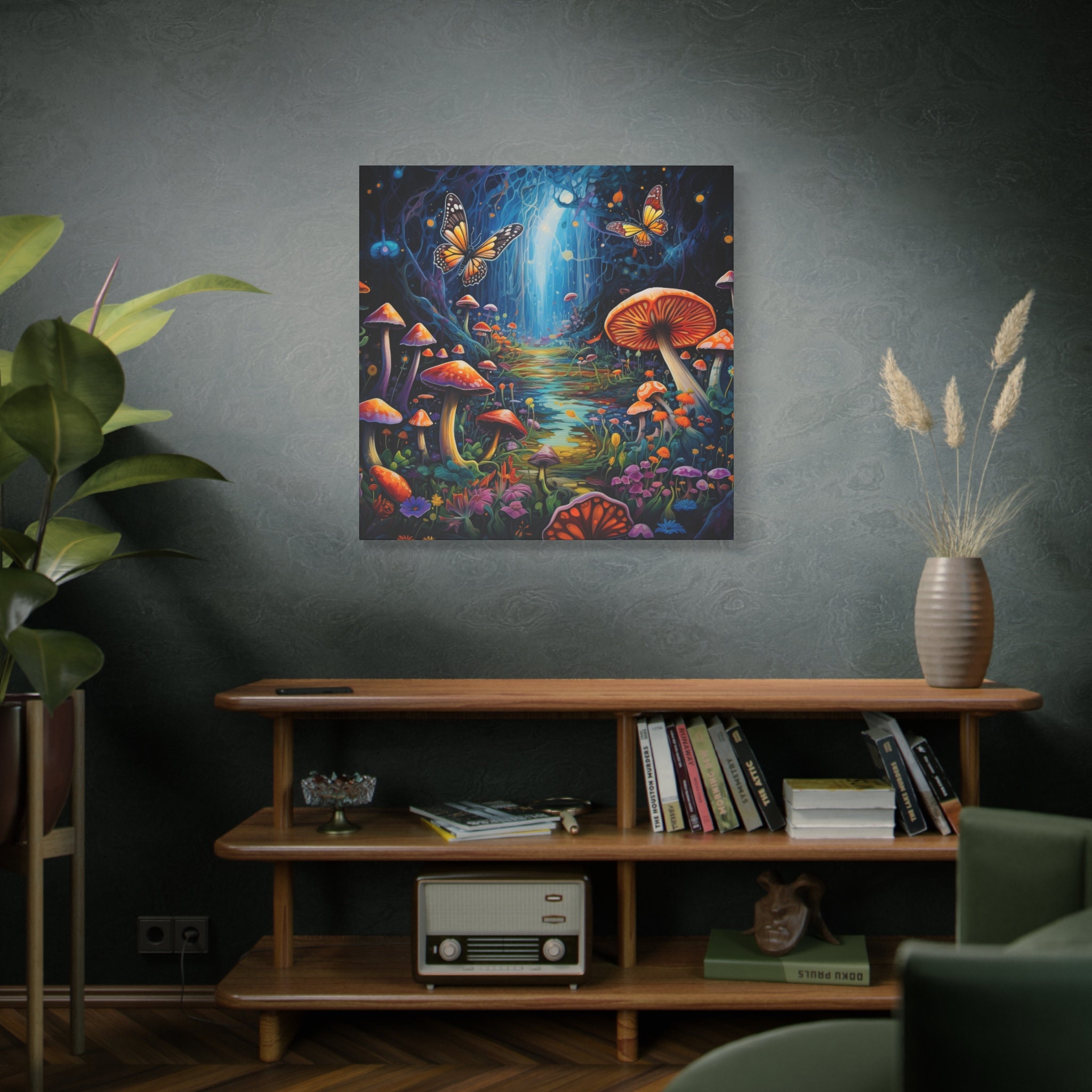 Trippy Painting - Trippy Wall Art of Fantasy Scene With Mushrooms ...