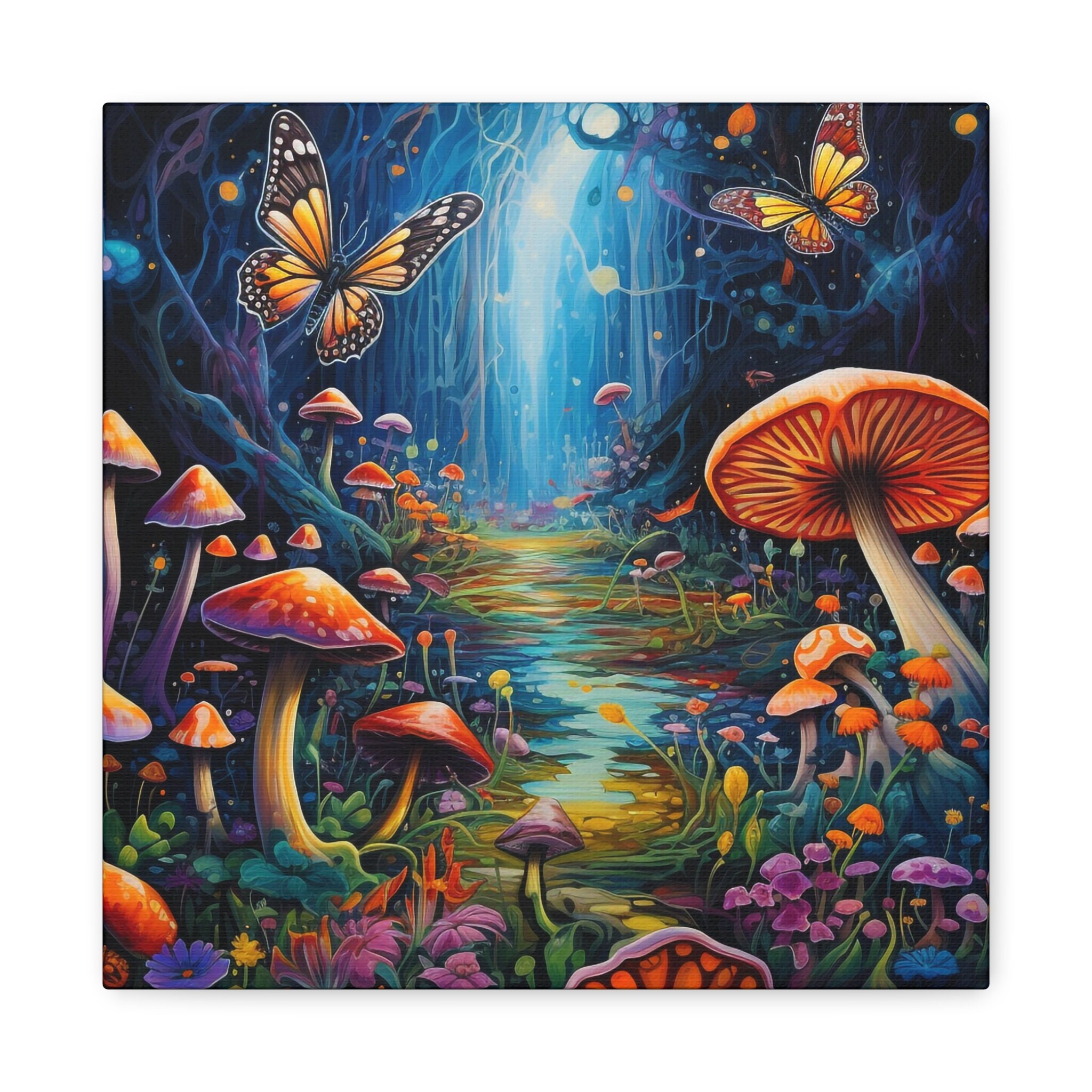 Trippy Painting - Trippy Wall Art of Fantasy Scene With Mushrooms ...