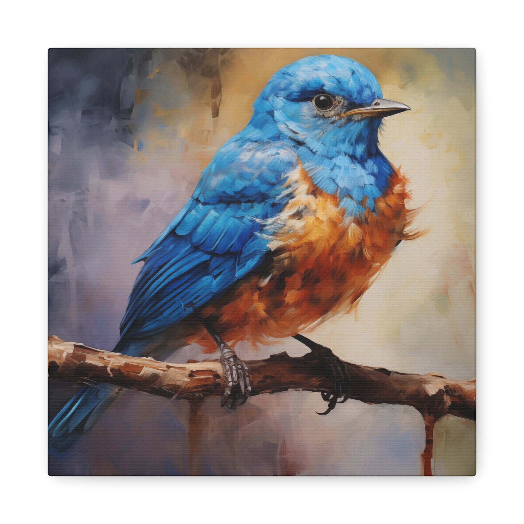 Bluebird Painting - Abstract Painting of Bluebird, Bluebird Wall Art ...