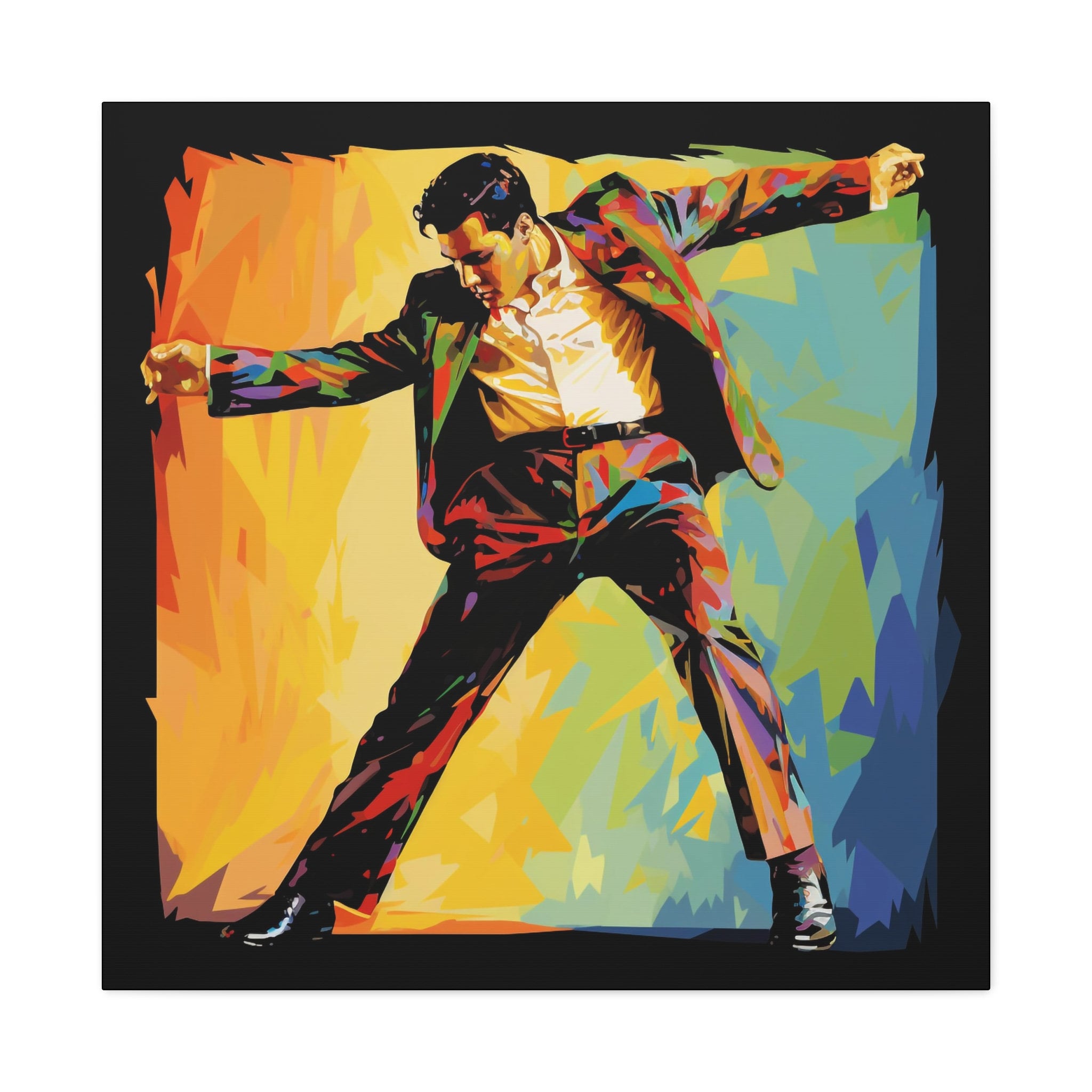 Elvis Painting Abstract Wall Art Depicting Elvis Presley Dancing on ...