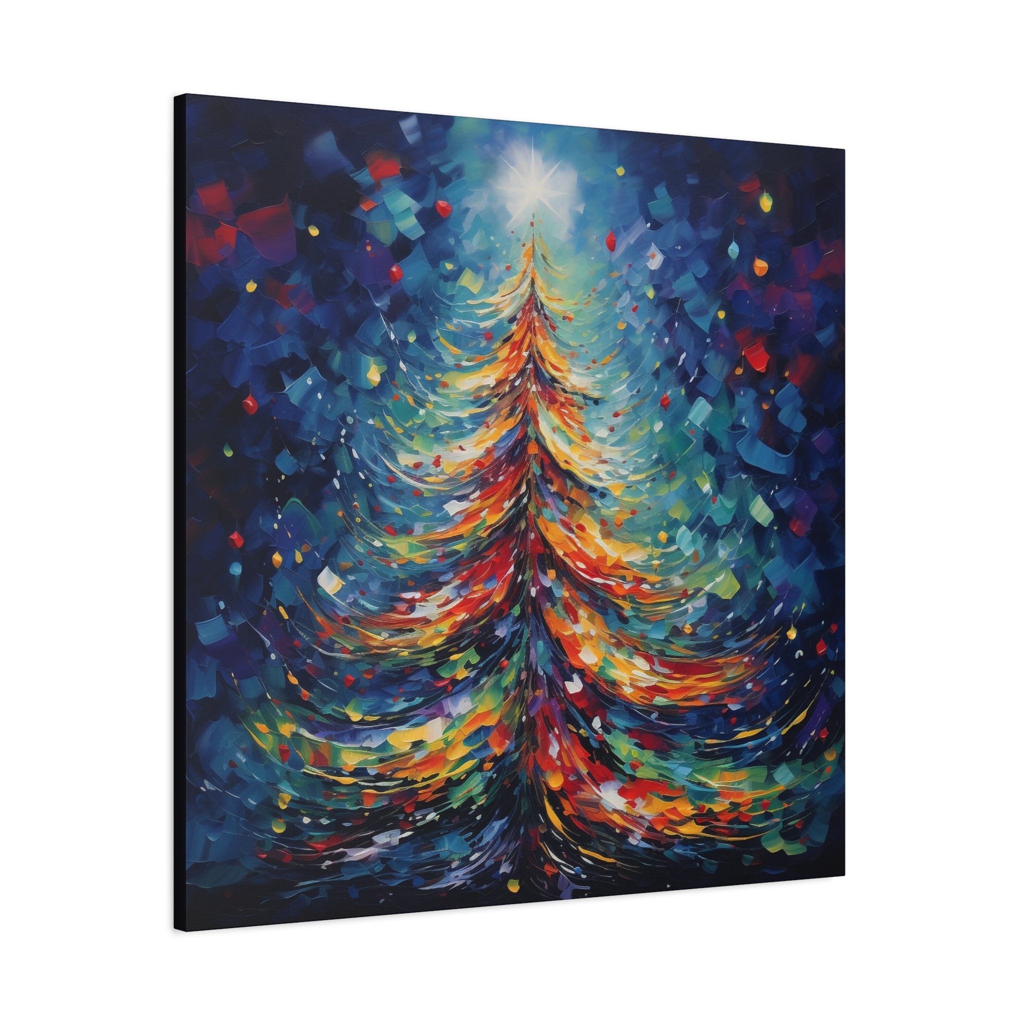 Abstract Christmas Tree Painting - Christmas Tree Wall Art - Abstract ...