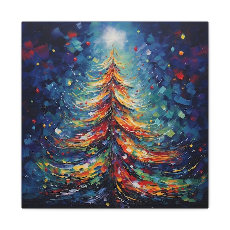 Abstract Christmas Tree Painting Christmas Tree Wall Art Abstract ...