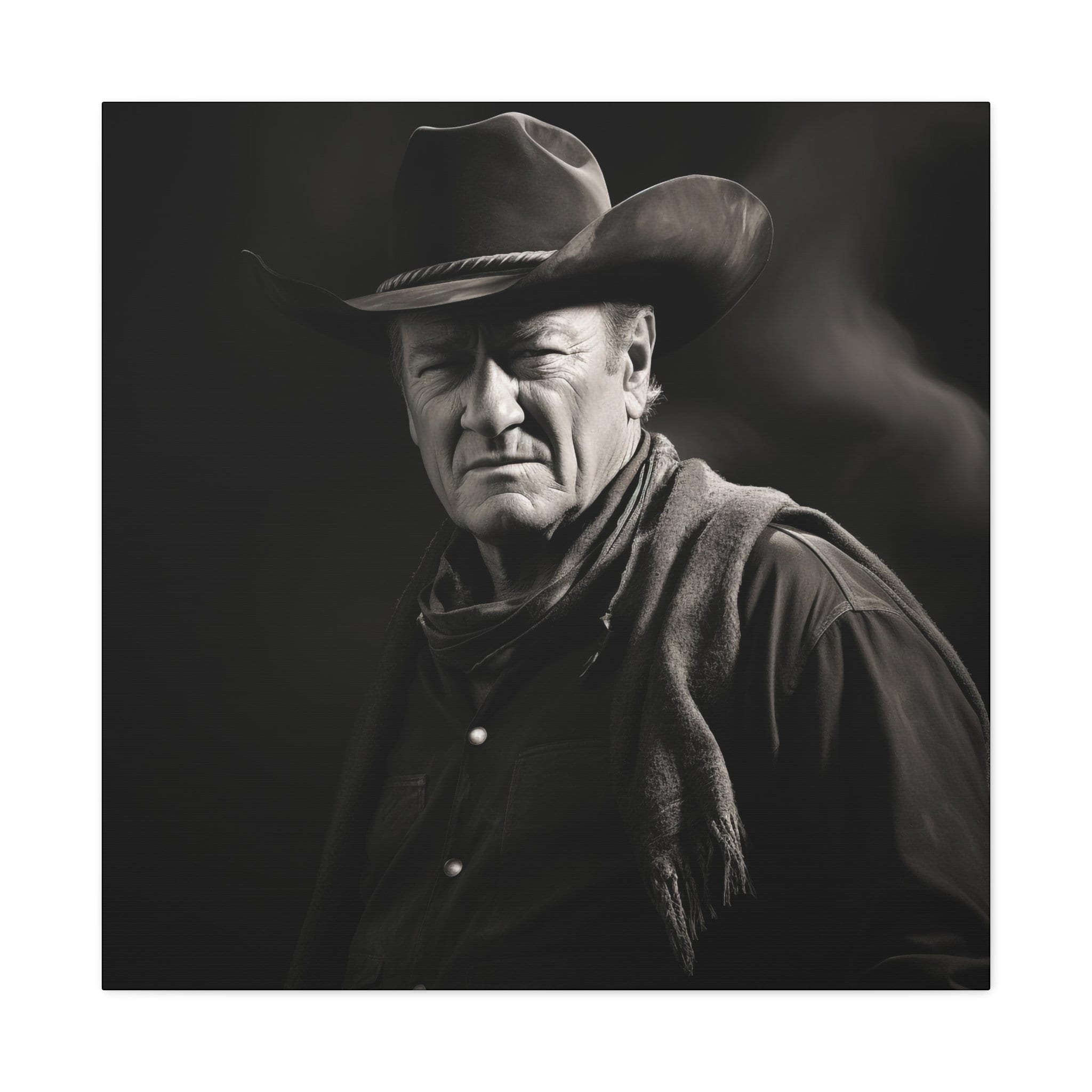 John Wayne Black and White Portrait Painting - John Wayne Wall Art ...