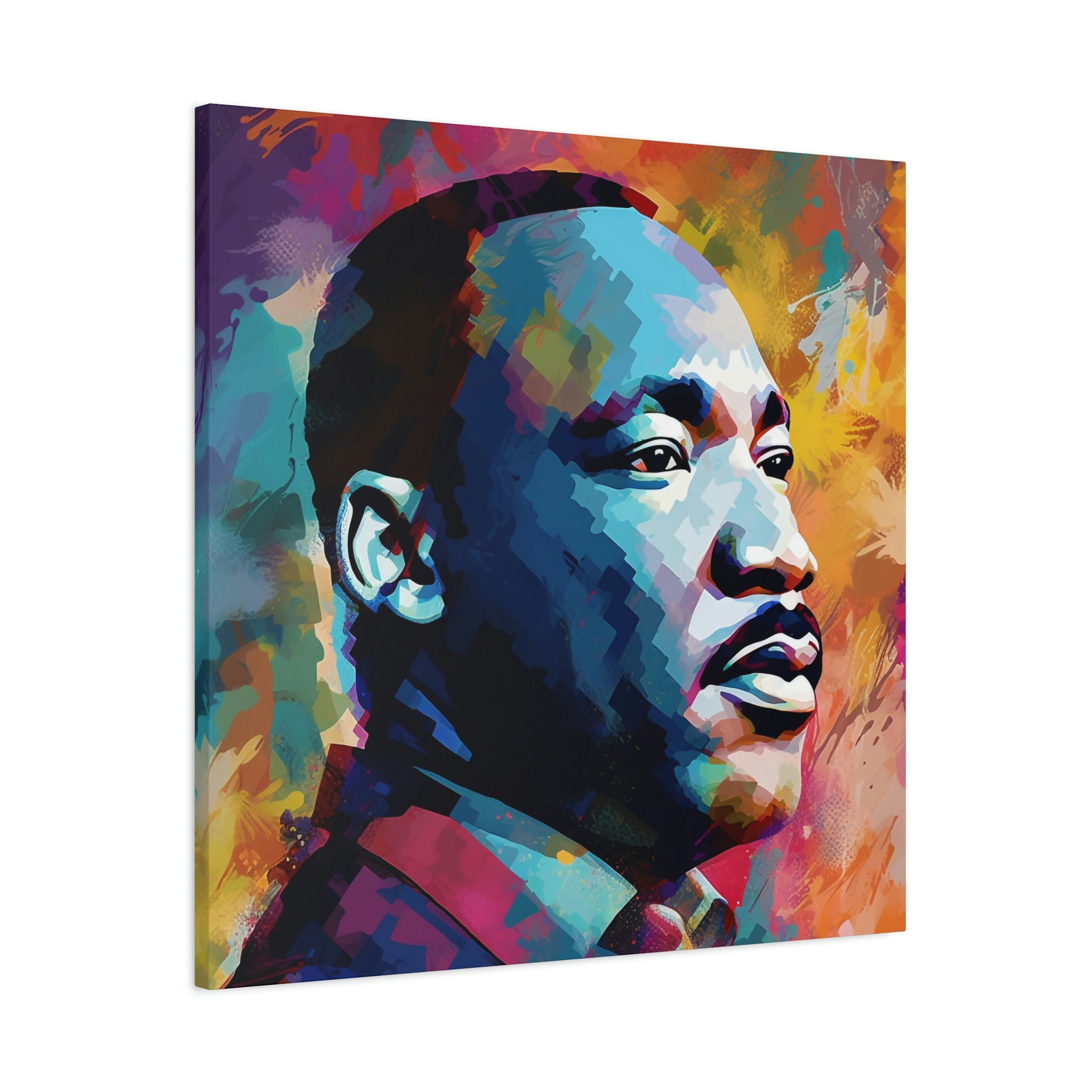 Martin Luther King Jr. Painting MLK Portrait in Abstract Colorful Style ...