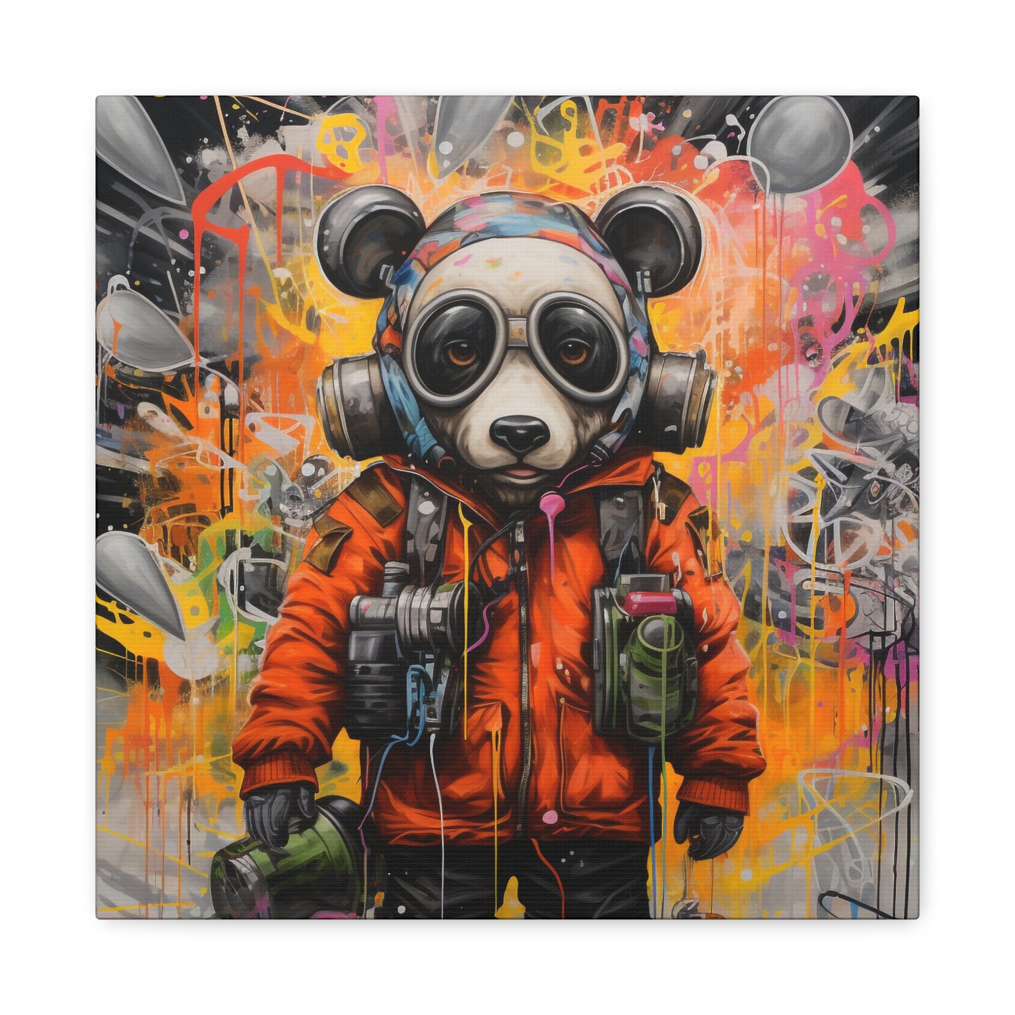 Bad Panda Bear Graffiti Art Canvas - Etsy