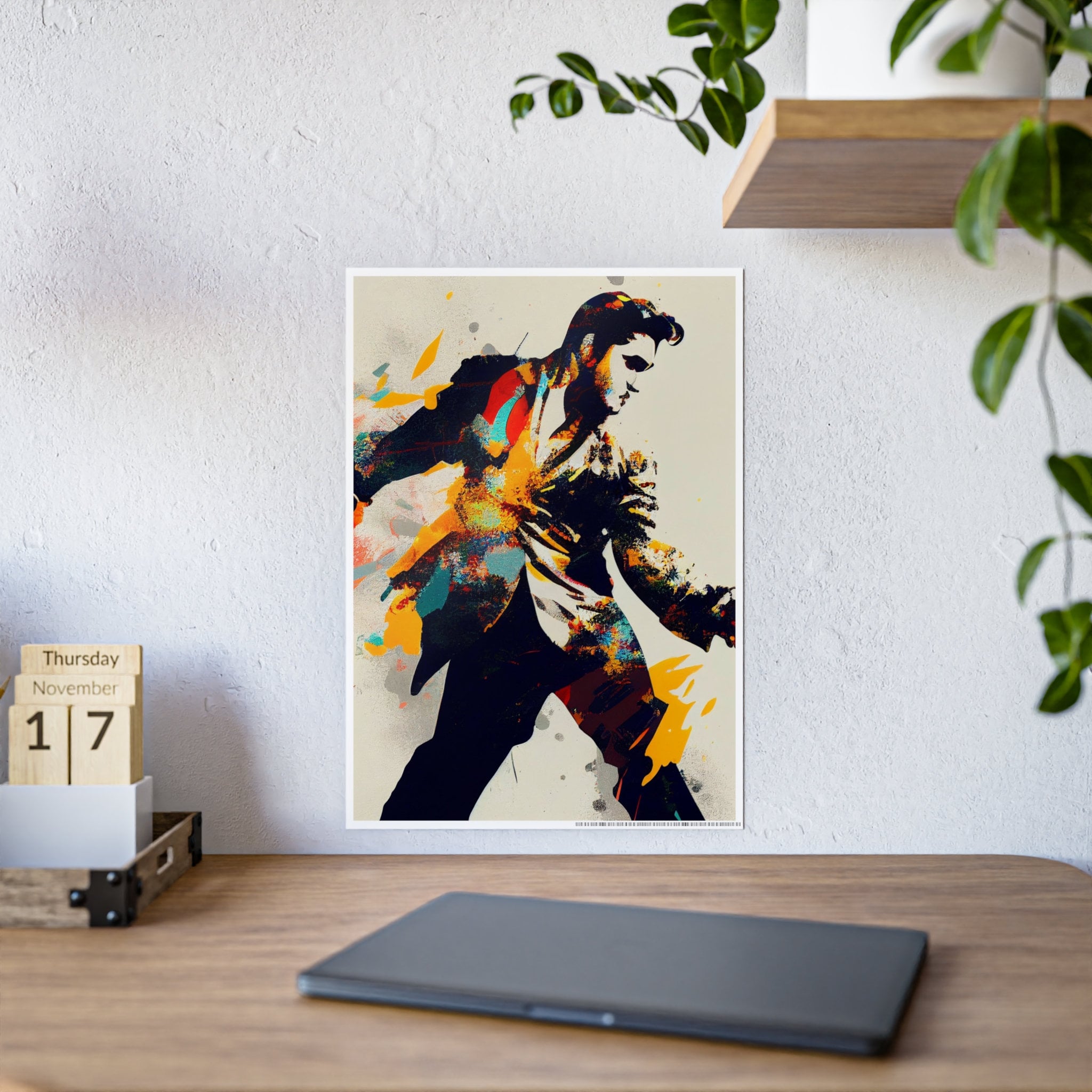 Elvis Poster Abstract Wall Art Poster of Elvis Presley on Vertical ...
