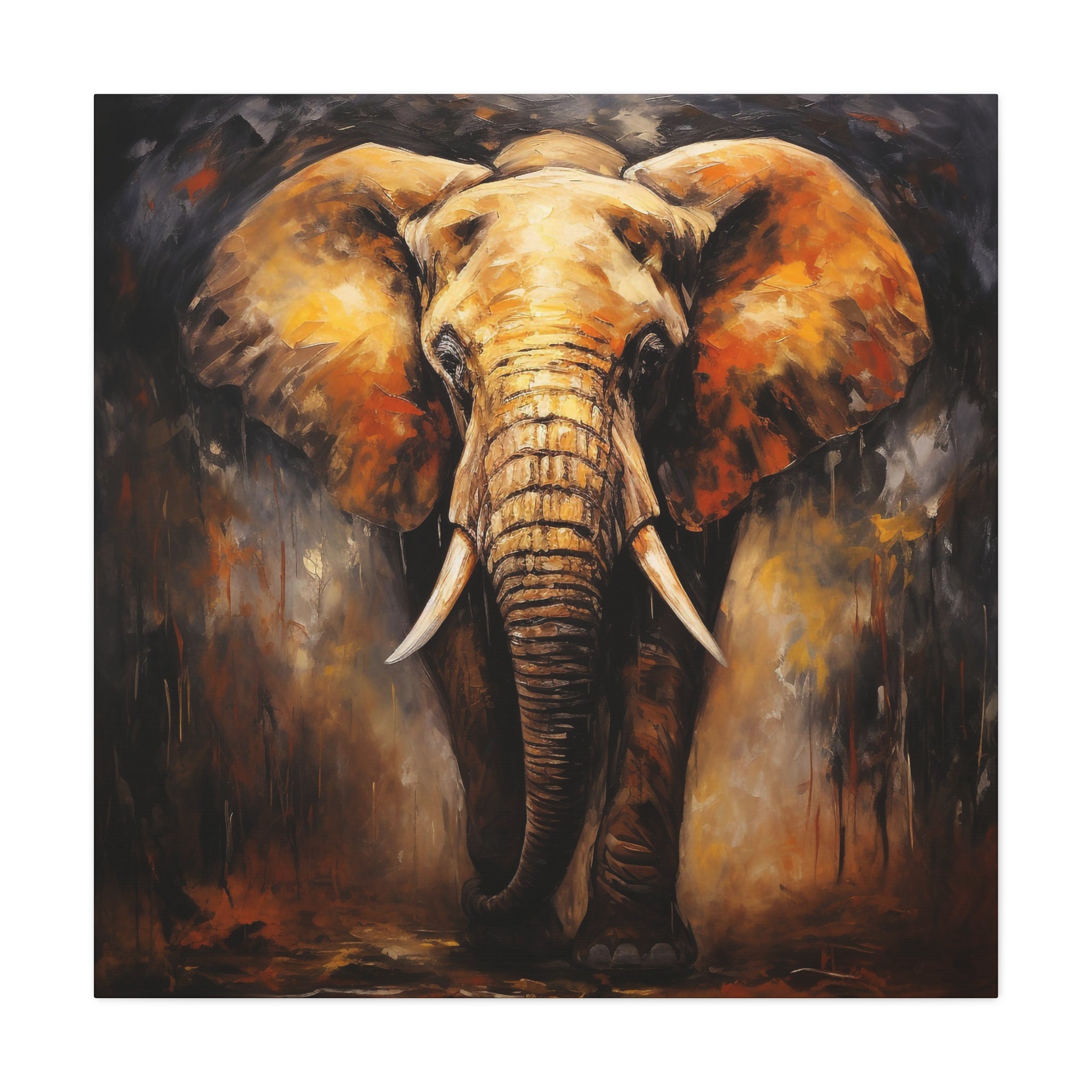 Elephant Painting Abstract Elephant Wall Art, African Elephant Painting ...