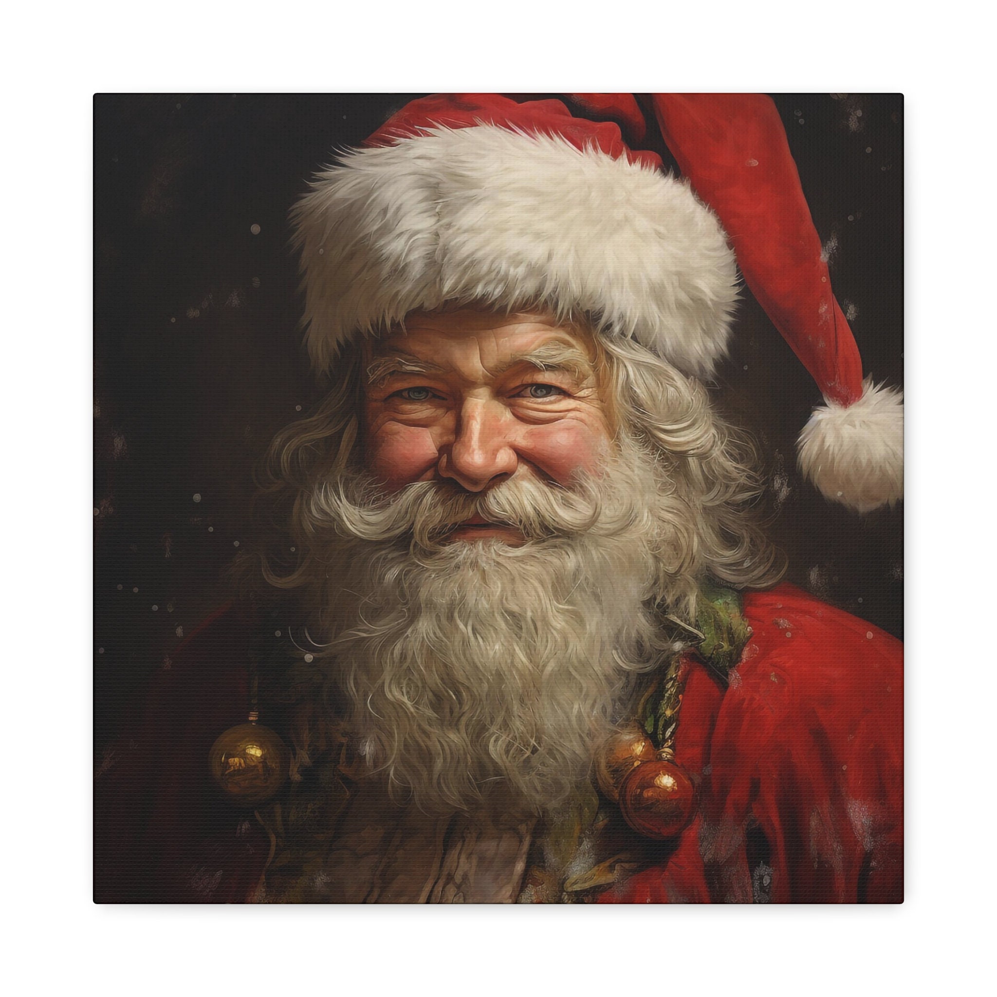 Father Christmas Canvas Wall Art Print - Timeless Portrait of Santa ...