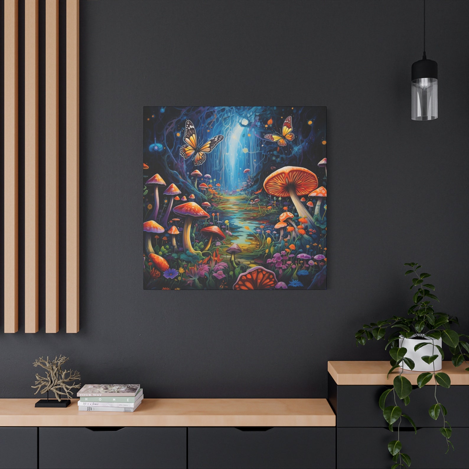 Trippy Painting - Trippy Wall Art of Fantasy Scene With Mushrooms ...