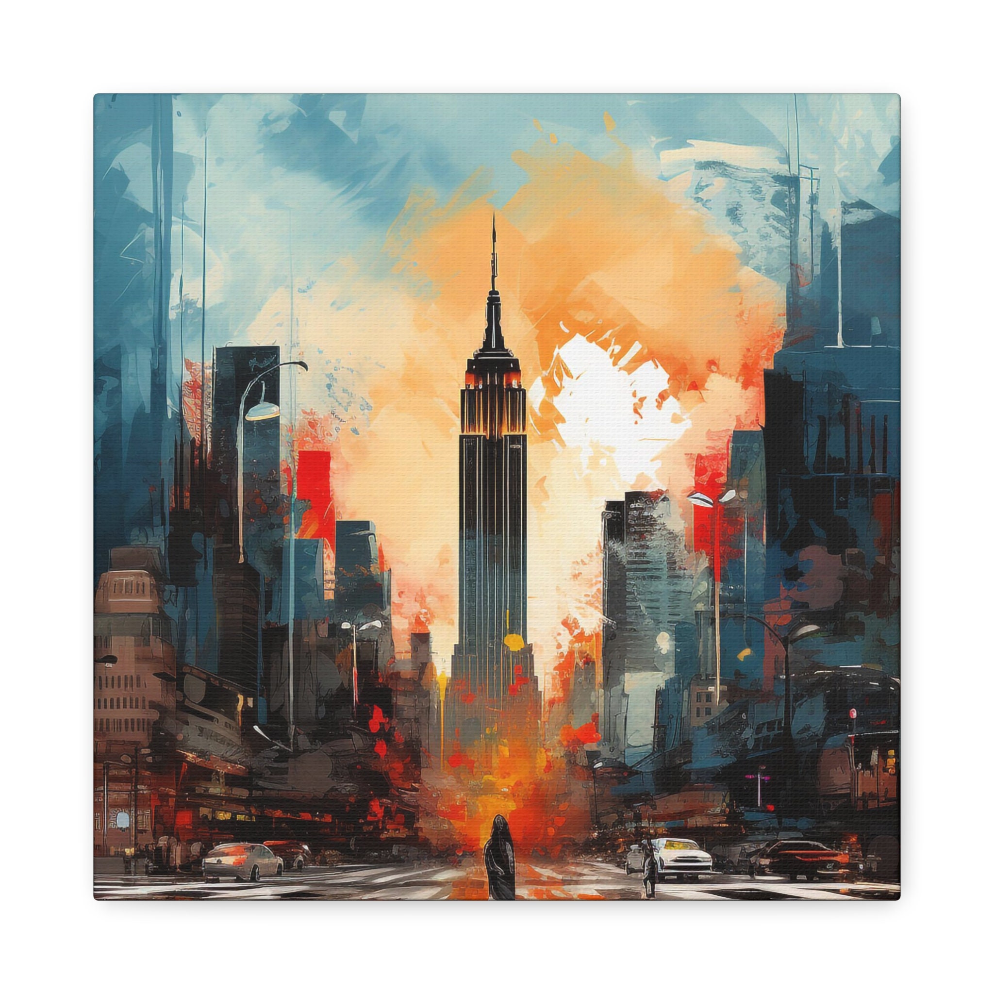 New York City Inspiration Abstract Painting - New York Cityscape With ...