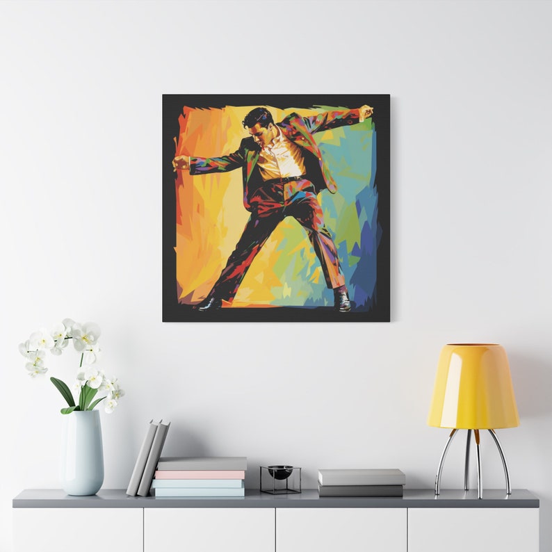 Elvis Painting Abstract Wall Art Depicting Elvis Presley Dancing on ...