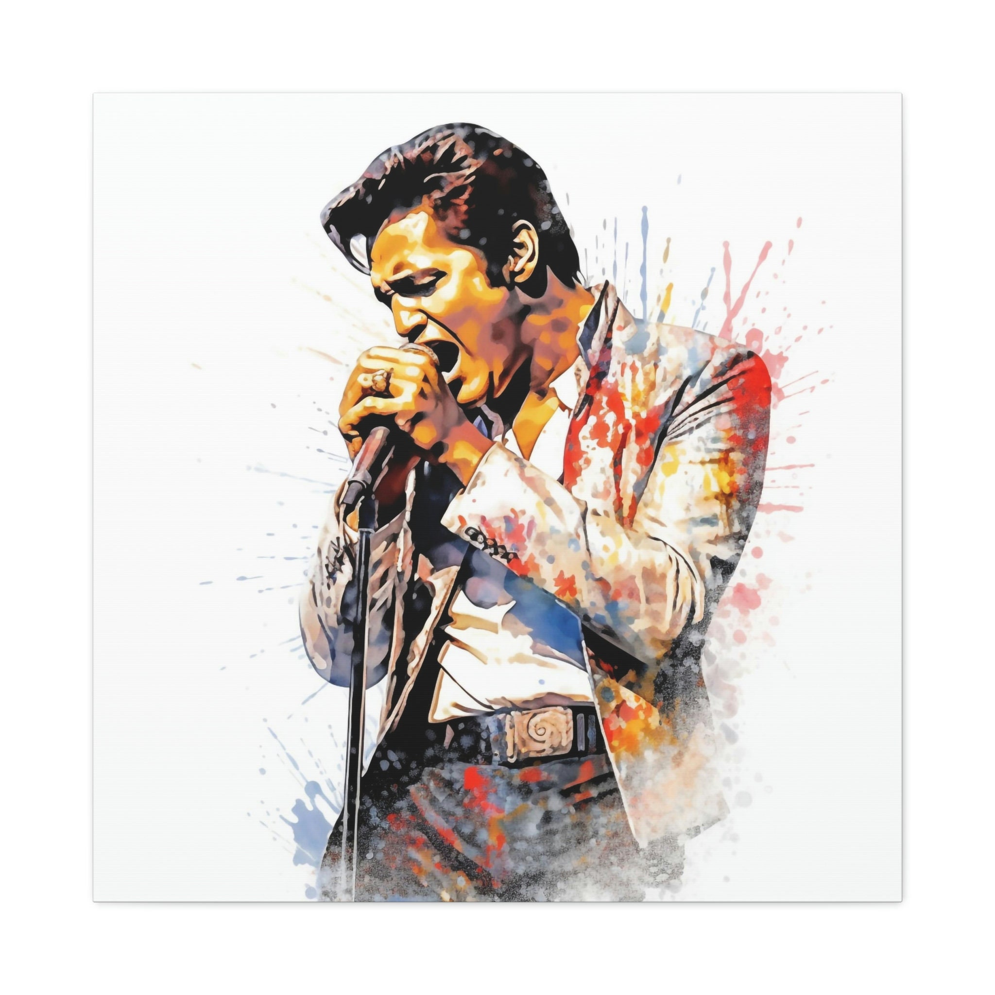 Elvis Painting Abstract Colorful Elvis Wall Art Depicting Elvis Singing ...