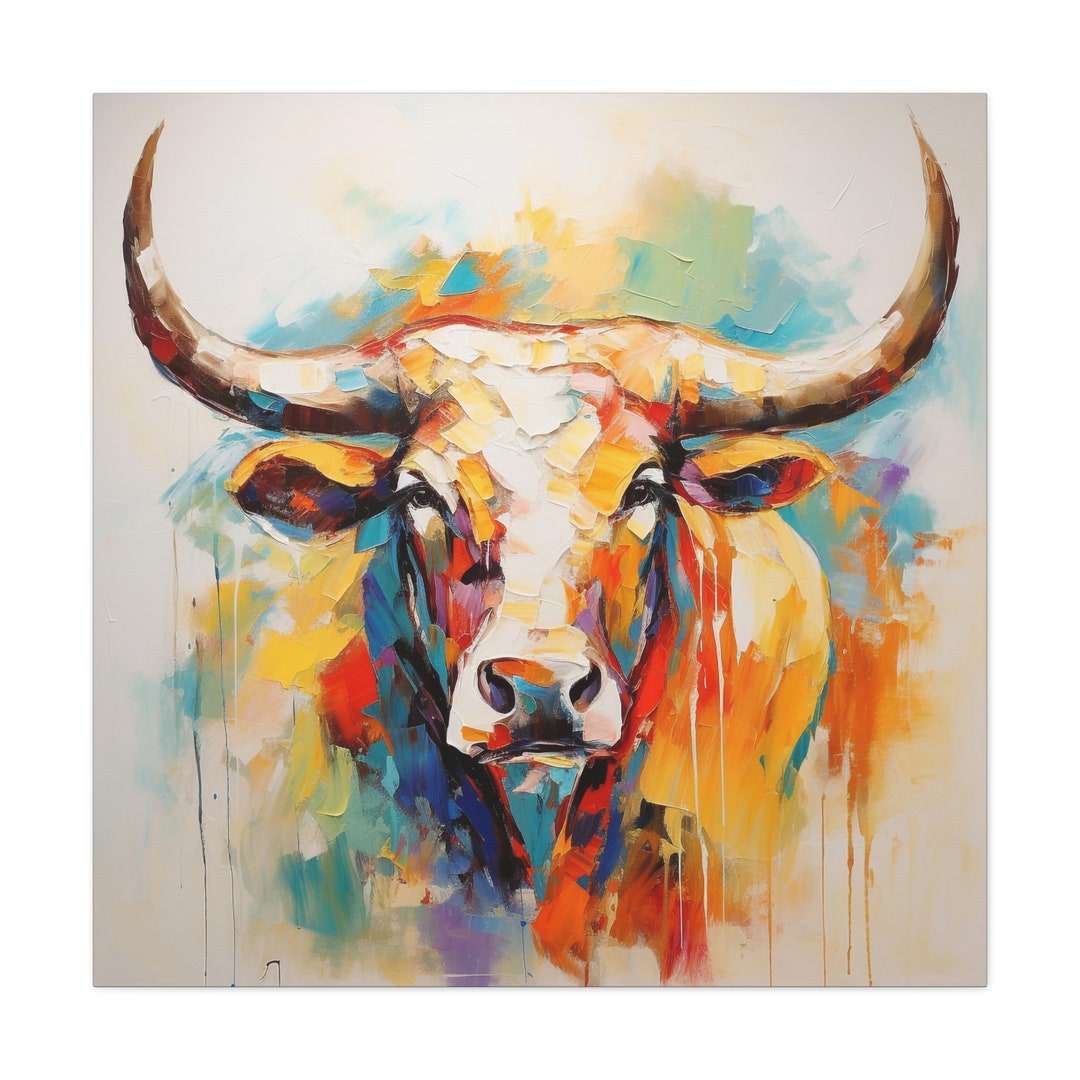 Bull Painting - Abstract Painting of Bull - Etsy