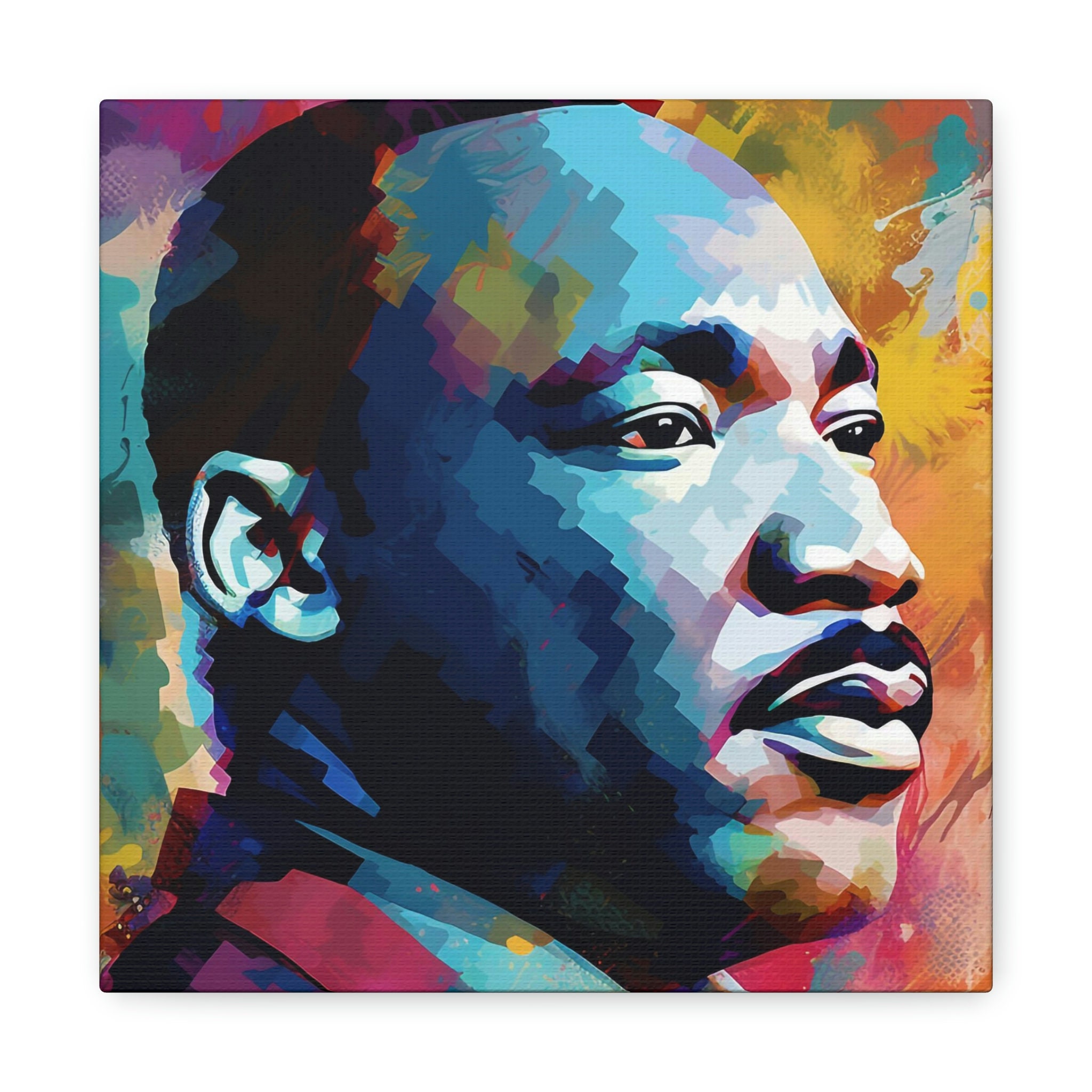 Martin Luther King Jr. Painting MLK Portrait in Abstract Colorful Style ...