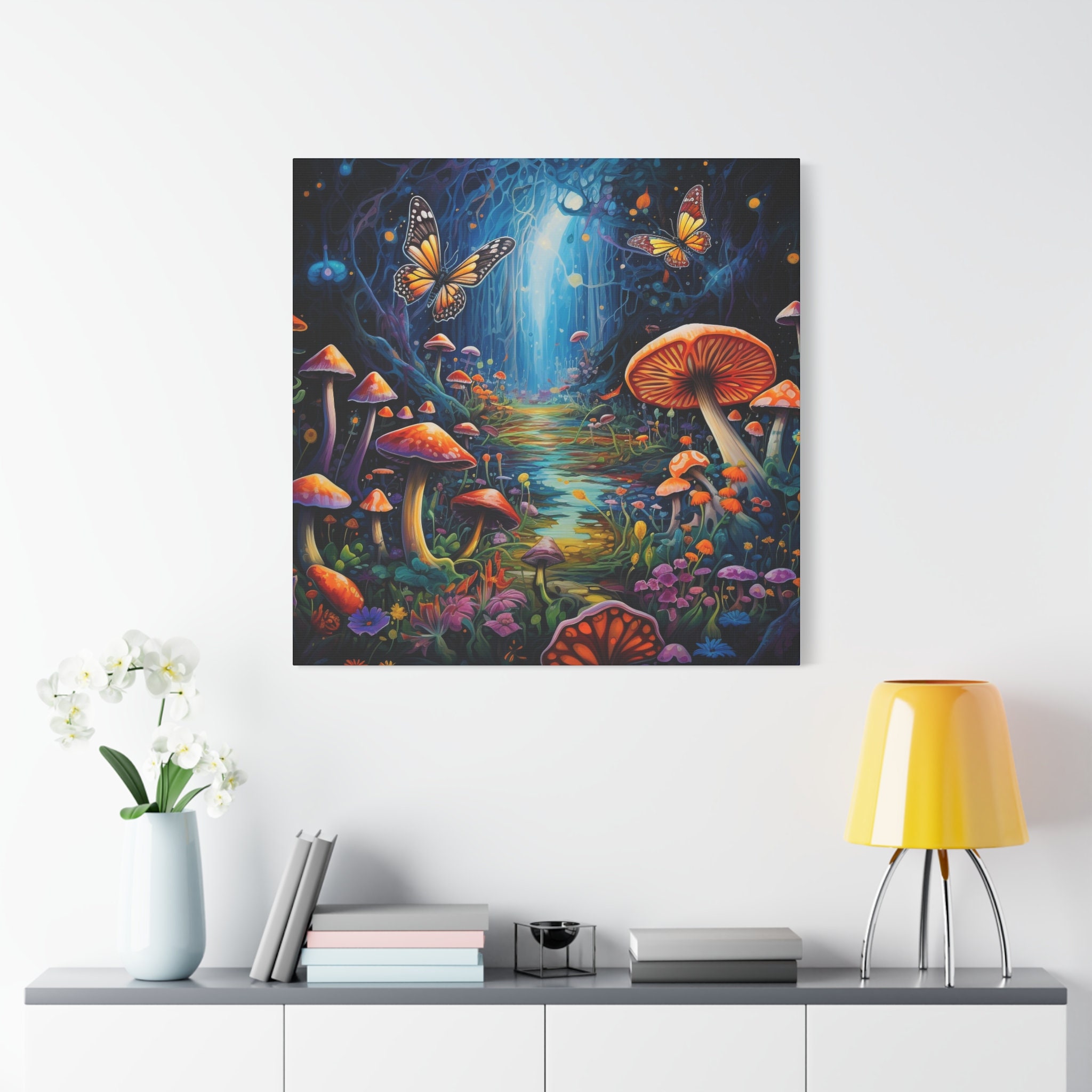 Trippy Painting - Trippy Wall Art of Fantasy Scene With Mushrooms ...