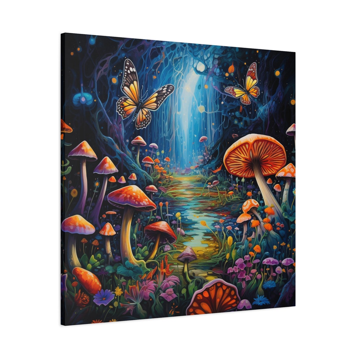 Trippy Painting - Trippy Wall Art of Fantasy Scene With Mushrooms ...