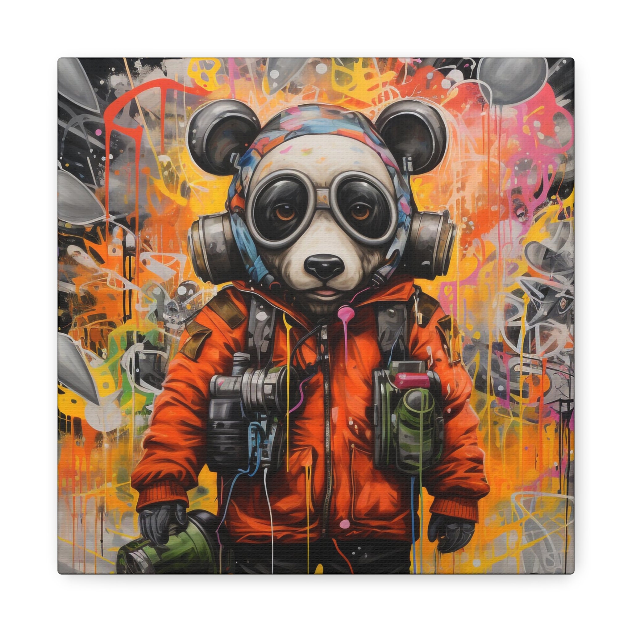 Bad Panda Bear Graffiti Art Canvas - Etsy