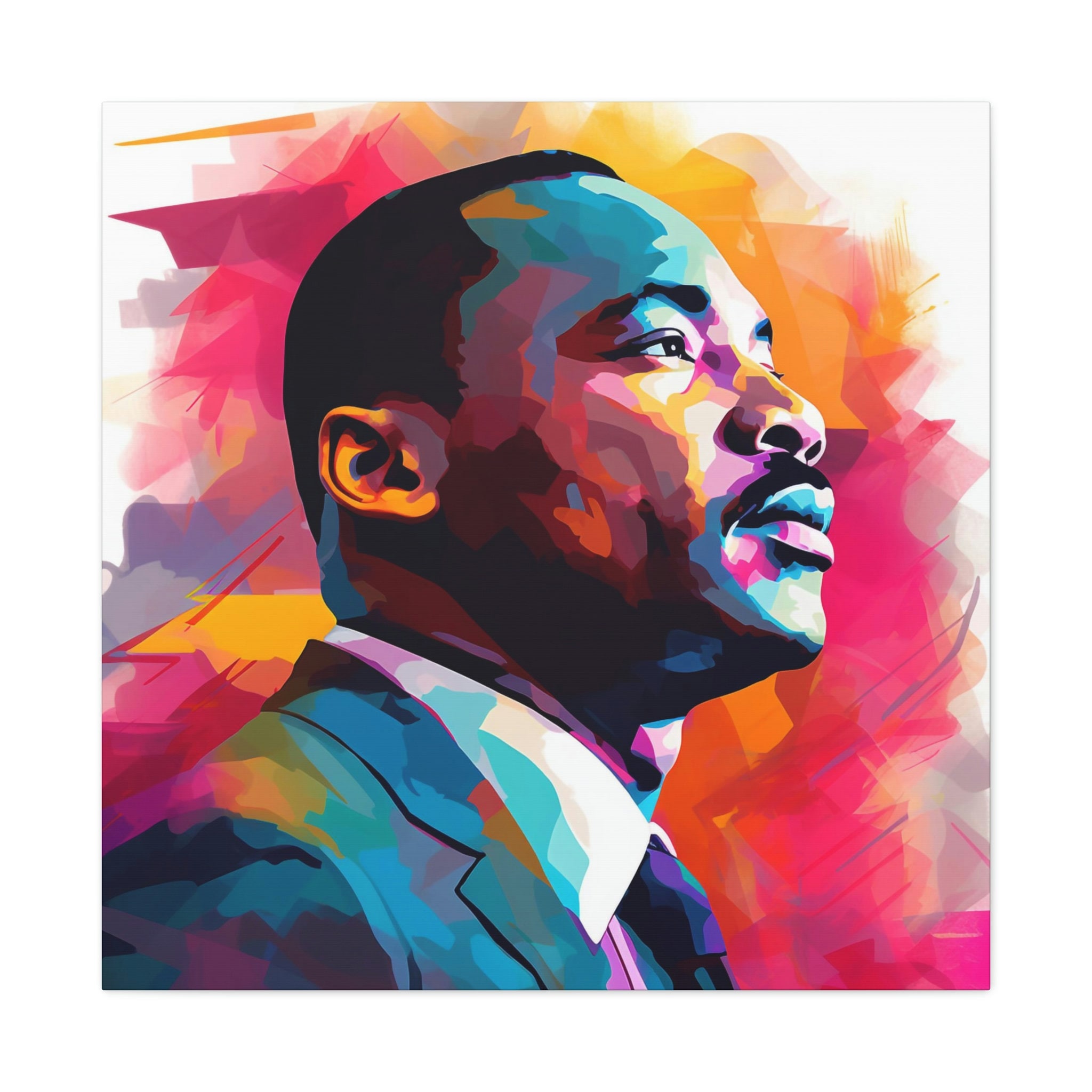 Martin Luther King Jr. Portrait - MLK Painting in Abstract Colorful ...