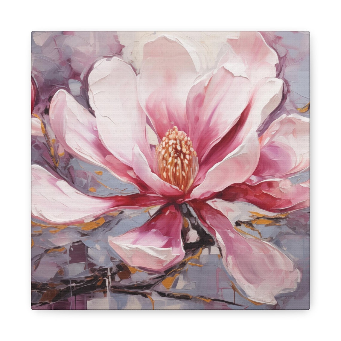 Magnolia Painting Painting of Pink Magnolia Flower, Abstract, Magnolia ...