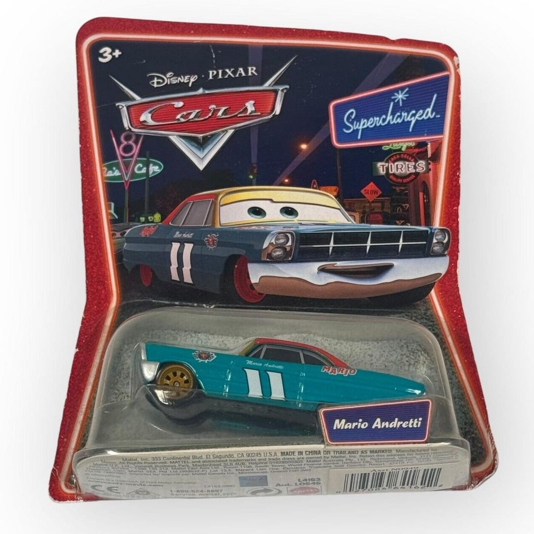 Disney Pixar Cars Mario Andretti Blue Lowrider Mattel Diecast 1:55 ...