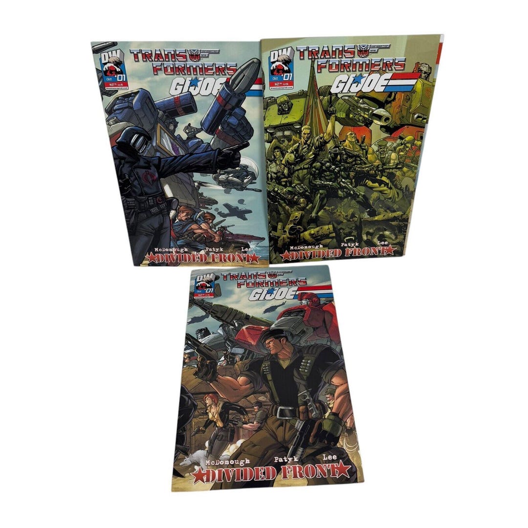 Transformers Gi Joe Divided Front Dreamwave Comics 1 Covers A, B, D lot ...