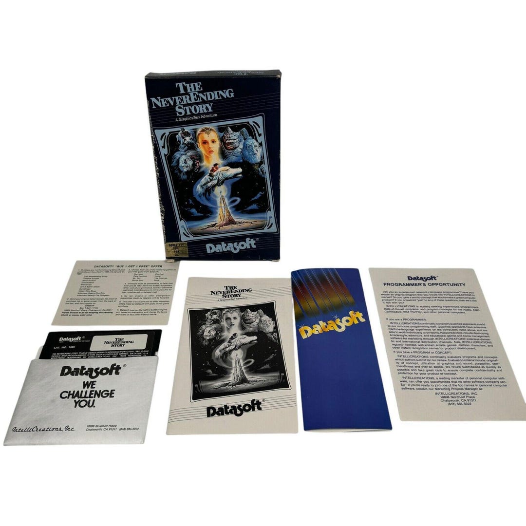 The Neverending Story Datasoft Apple II Text Adventure Game Complete in ...