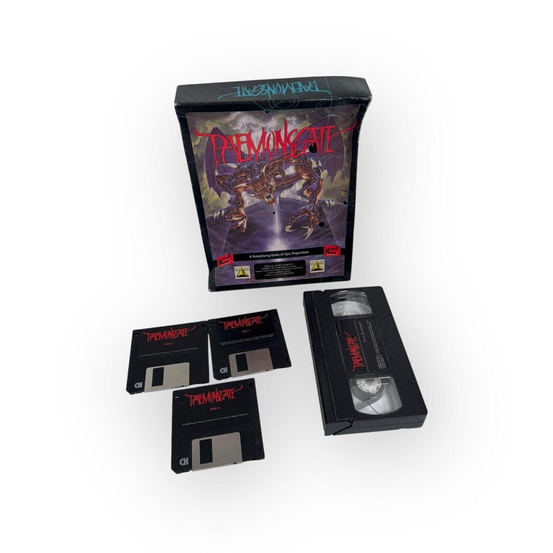 Daemonsgate Ibm Pc Big Box Game 3.5'' Floppy Disk With Vhs Tape (no Manual) - Etsy