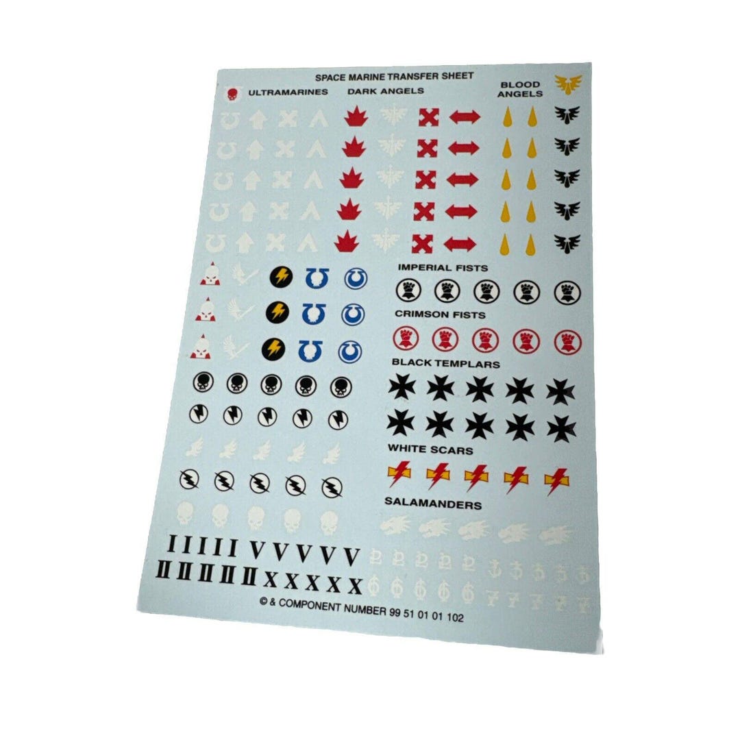Space Marine Decal Transfer Sheet Warhammer 40k Ultramarines, Dark ...