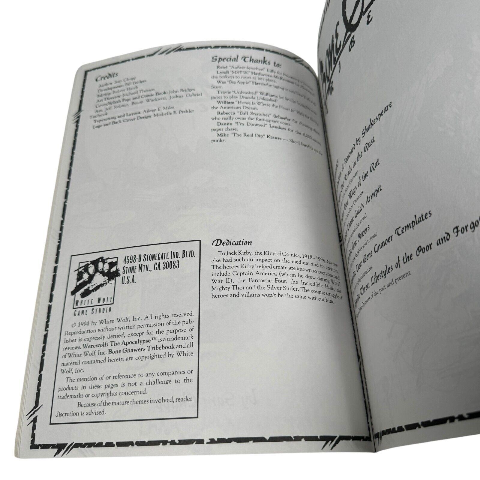 Bone Gnawers Tribebook Werewolf the Apocalypse RPG Sourcebook 1994 - Etsy